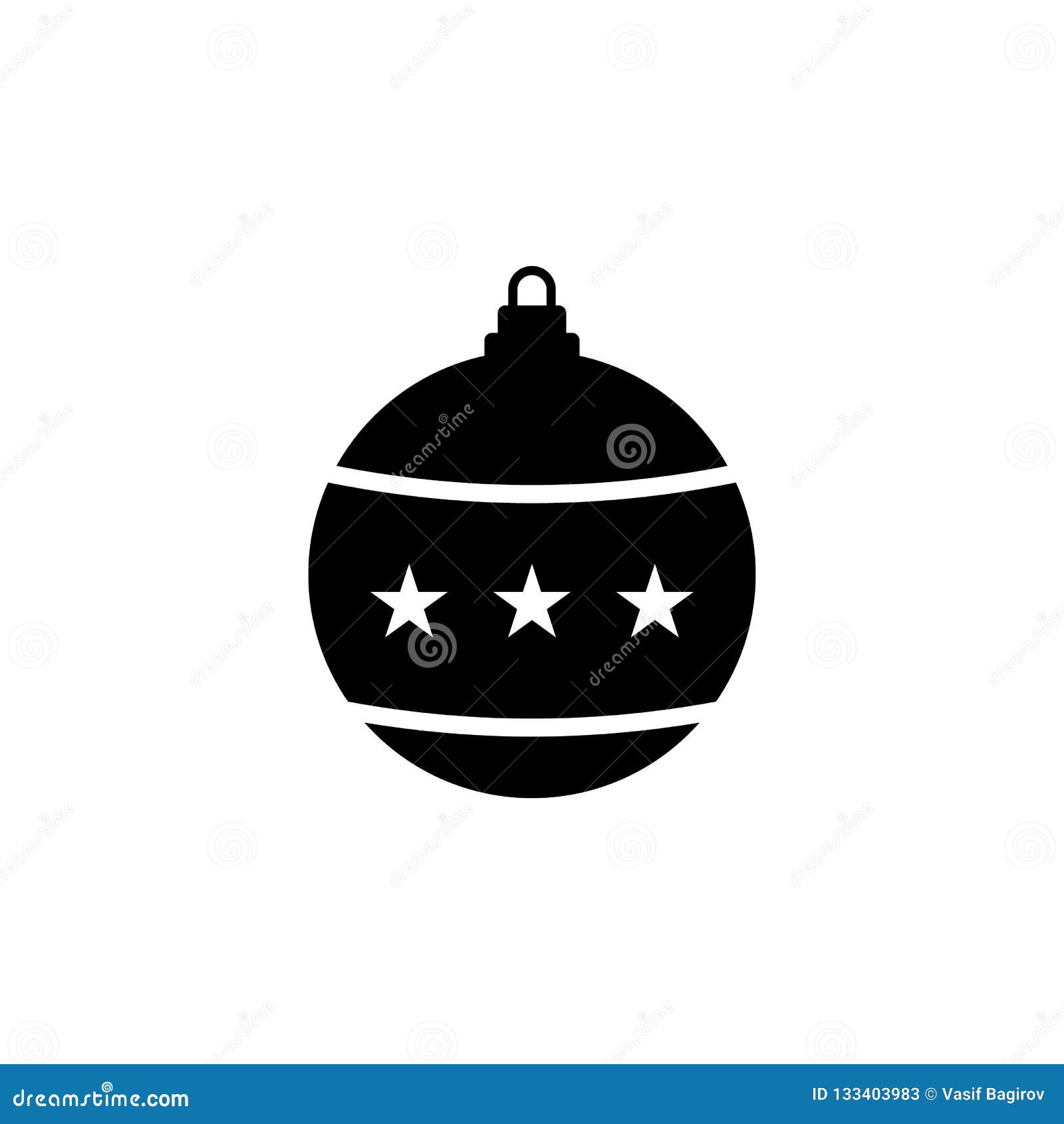 Christmas Ball Icon, Flat Design Best Vector Icon Stock Illustration ...