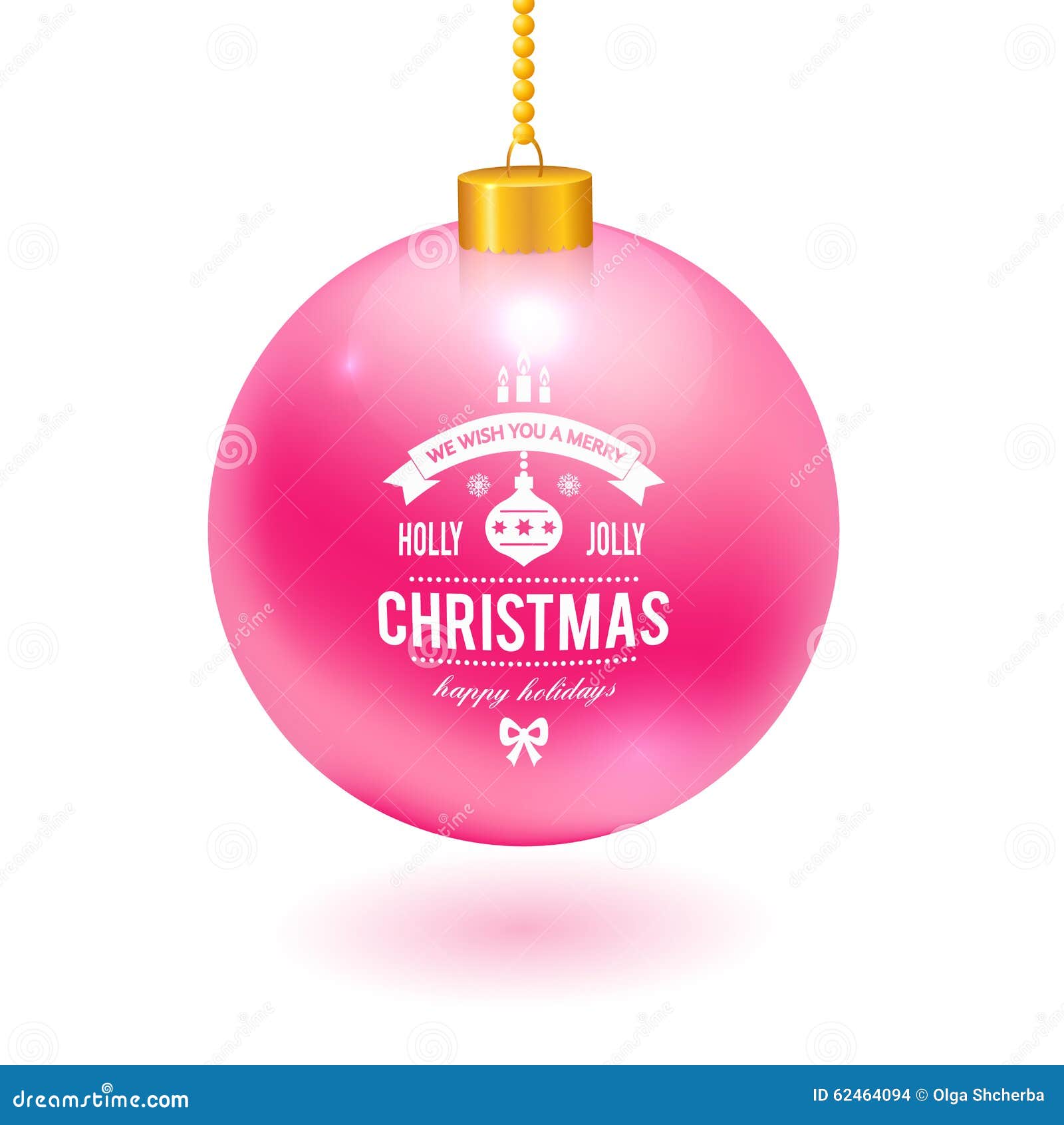 Christmas Ball with Logo Hanging on a Chain Stock Vector - Illustration ...