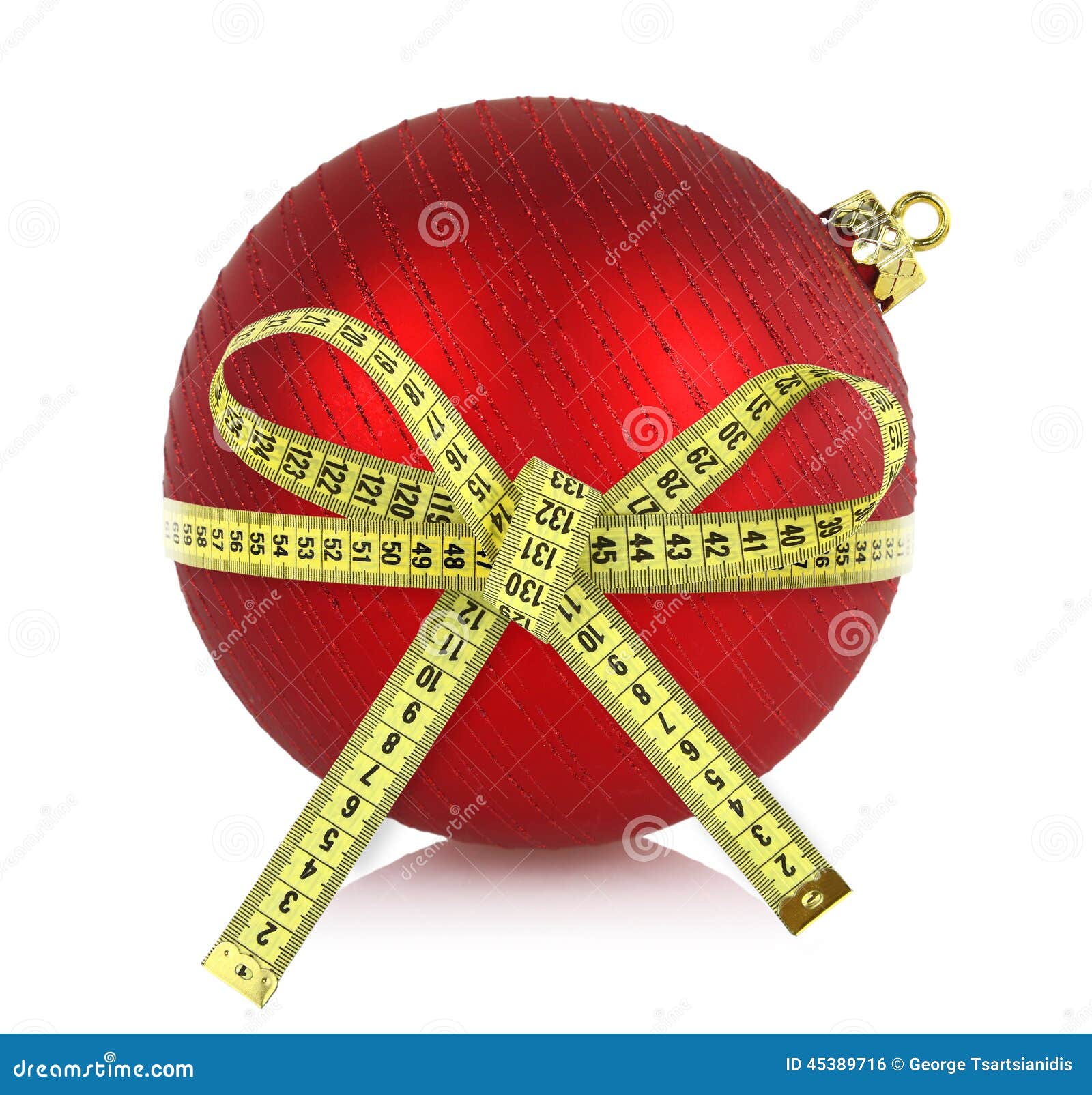 Christmas Ball with Measuring Tape Stock Photo - Image of celebration ...