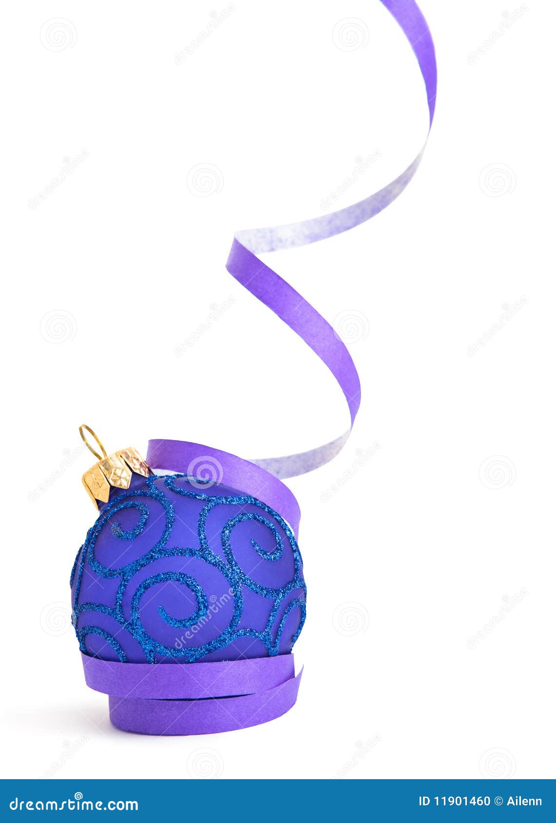 Christmas Ball with Paper Streamer Stock Photo - Image of closeup ...