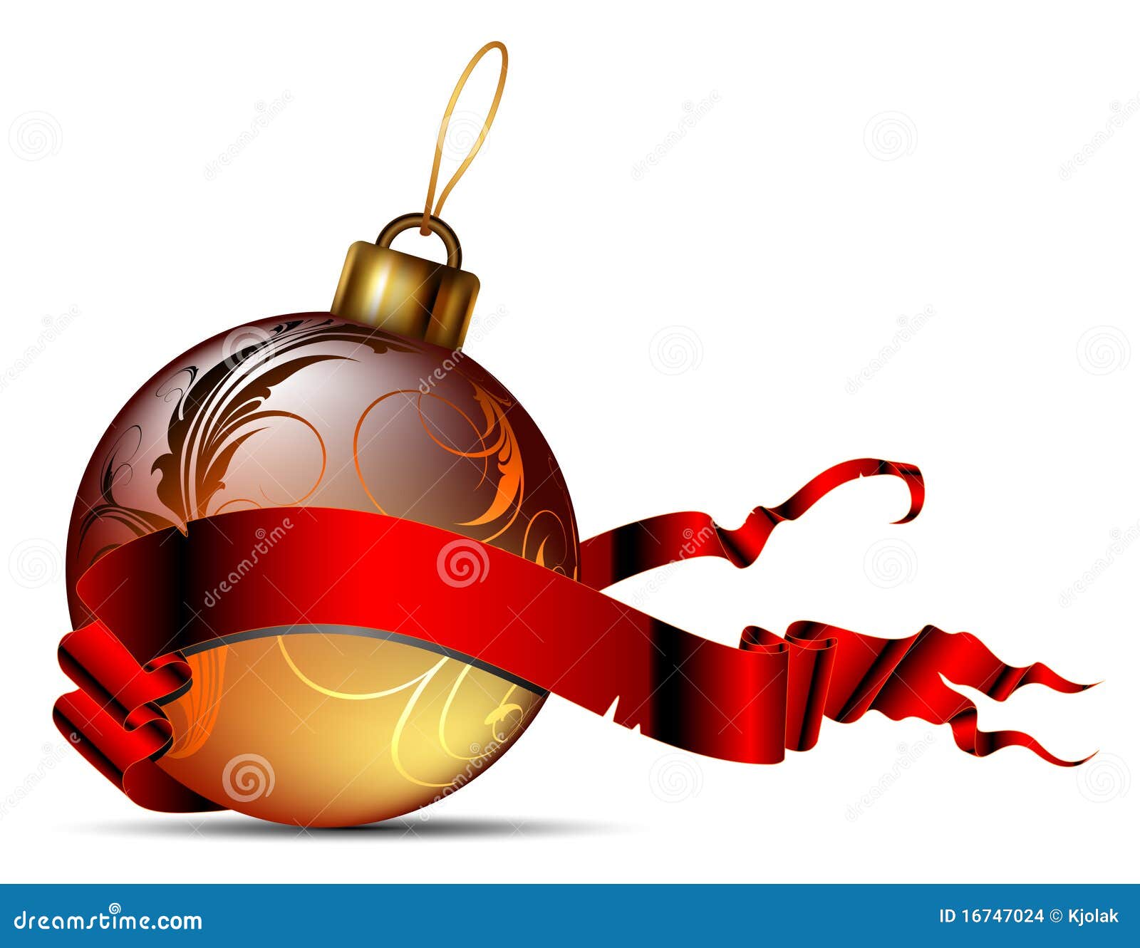 Christmas ball with ribbon stock vector. Illustration of sphere - 16747024