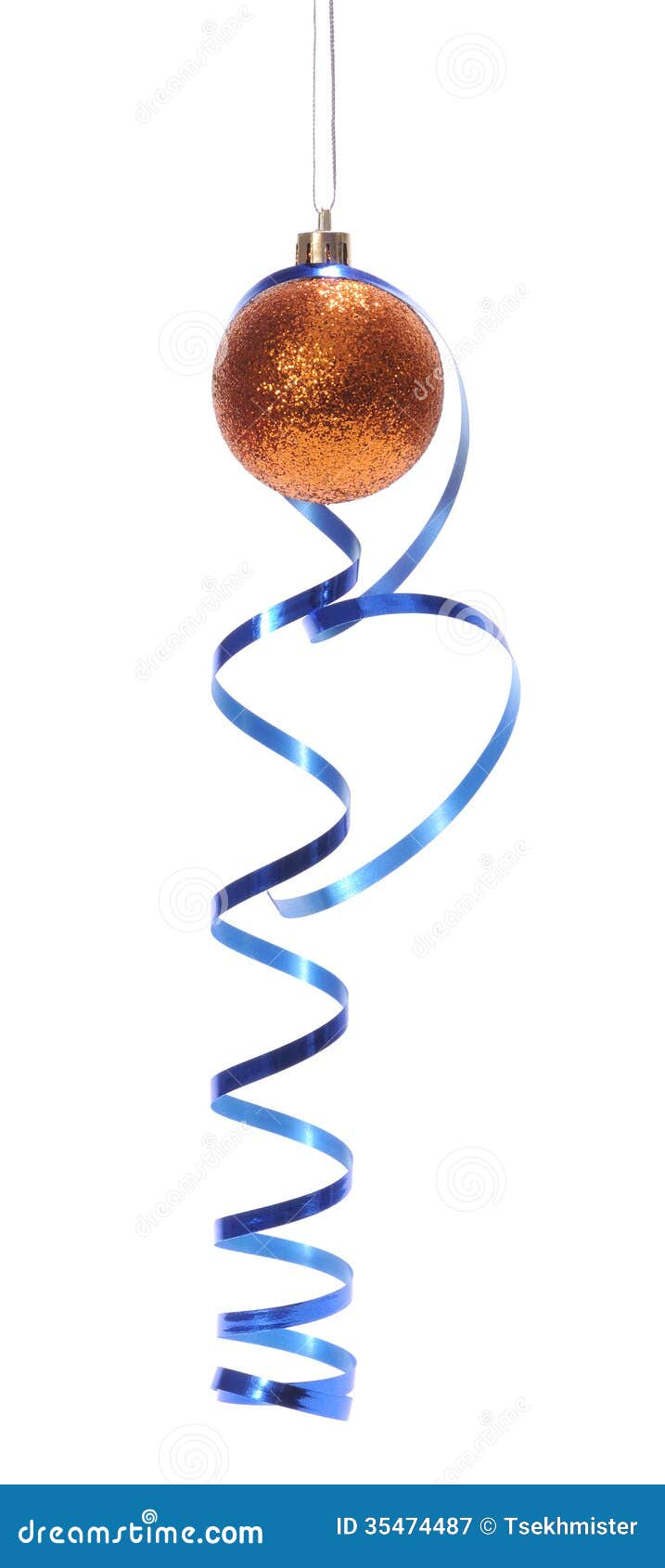 Christmas ball with ribbon stock image. Image of spiral - 35474487
