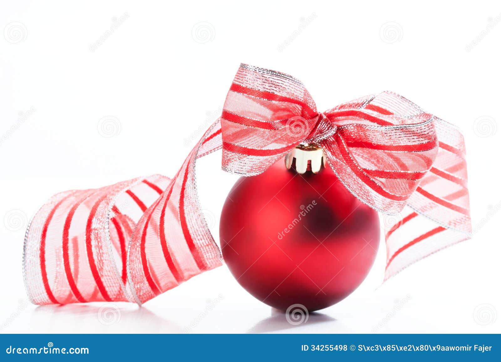 Christmas ball with ribbon stock photo. Image of holiday - 34255498