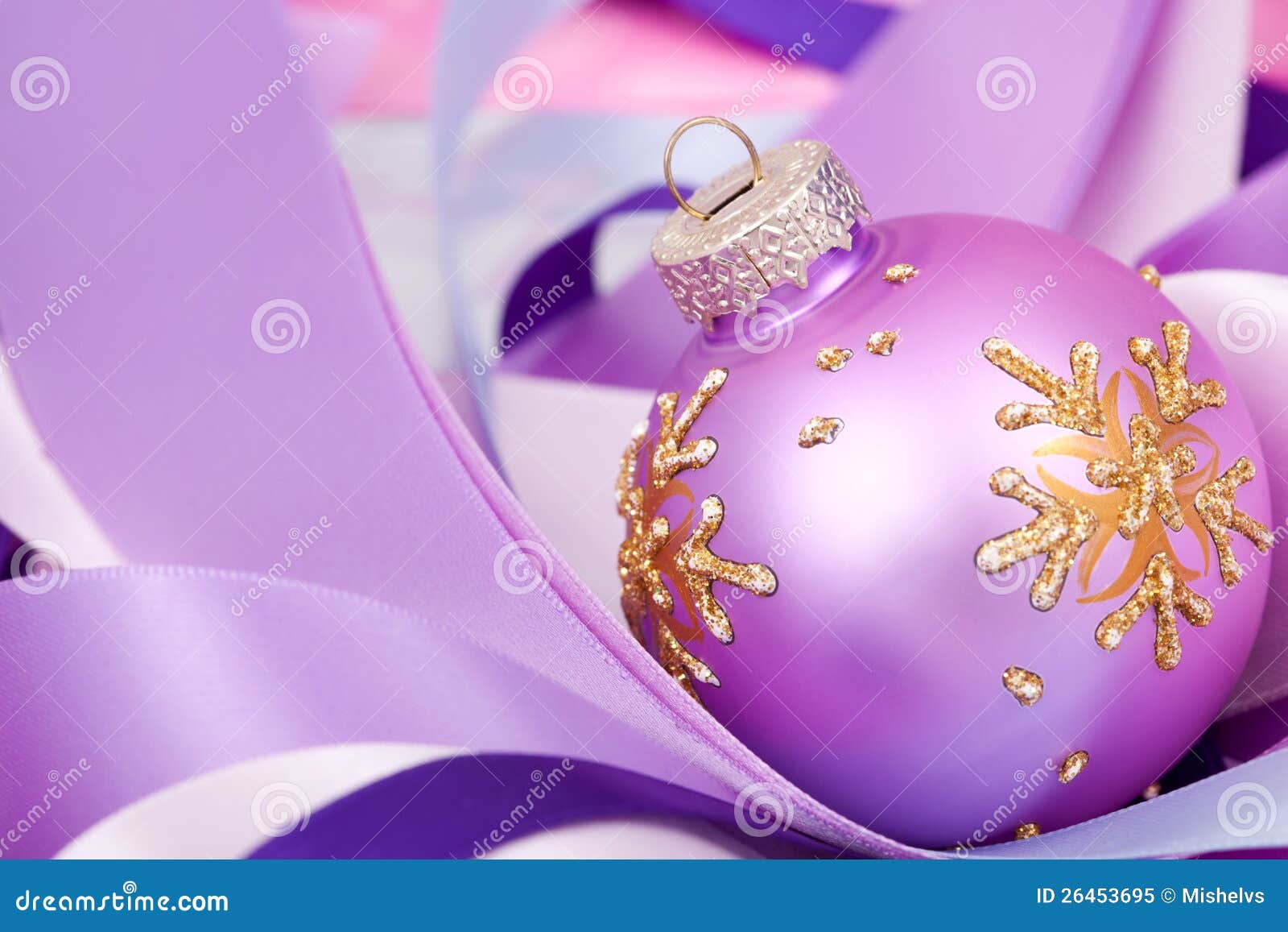 Christmas ball on ribbons stock image. Image of decoration - 26453695