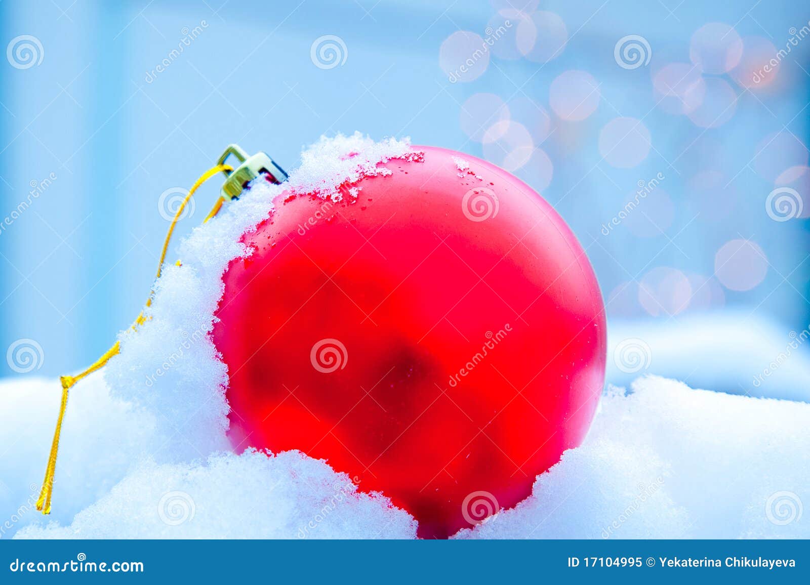 Christmas ball in snow stock image. Image of single, christmas - 17104995