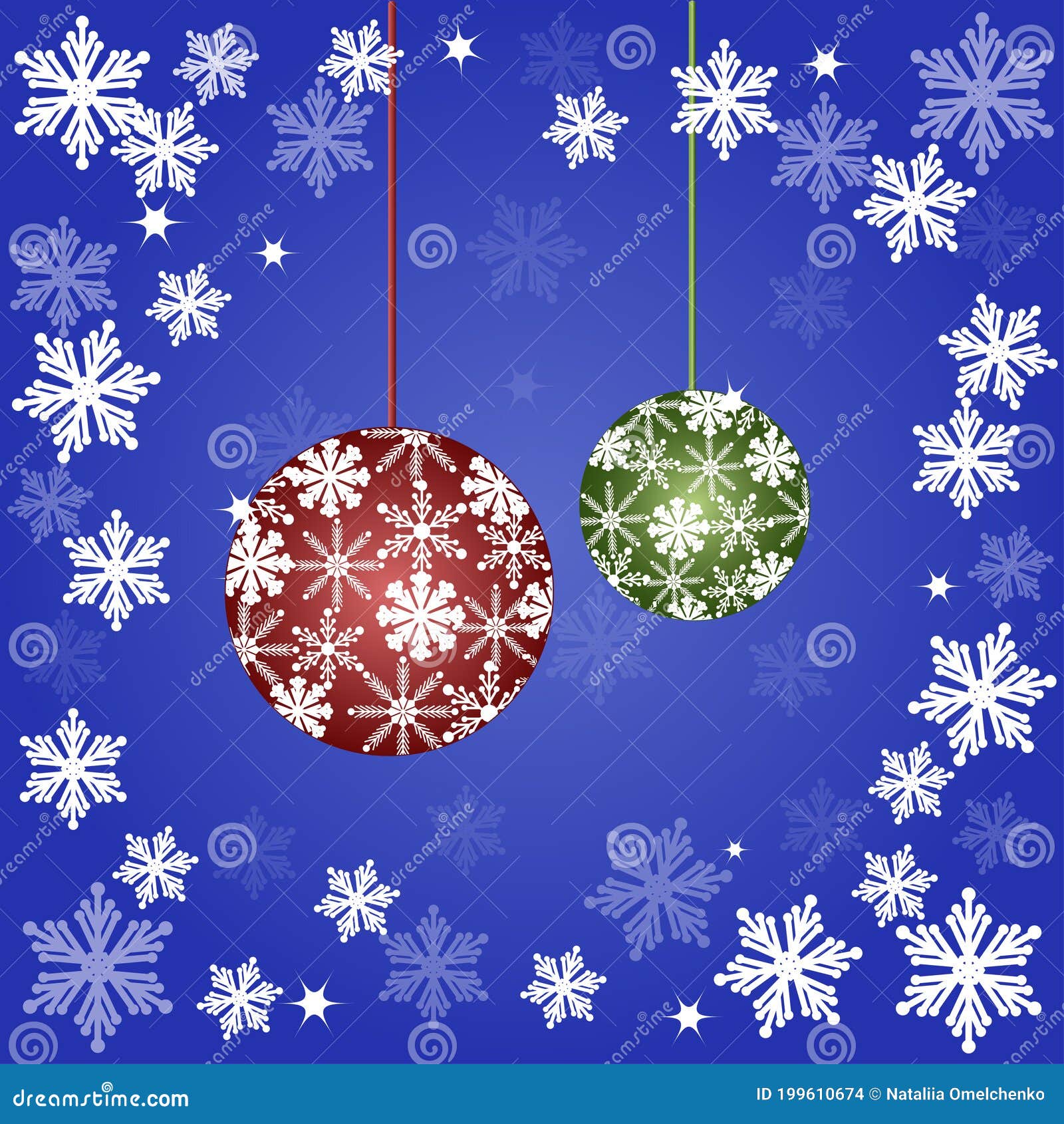 Christmas Ball on a Snowflake Background Stock Illustration ...
