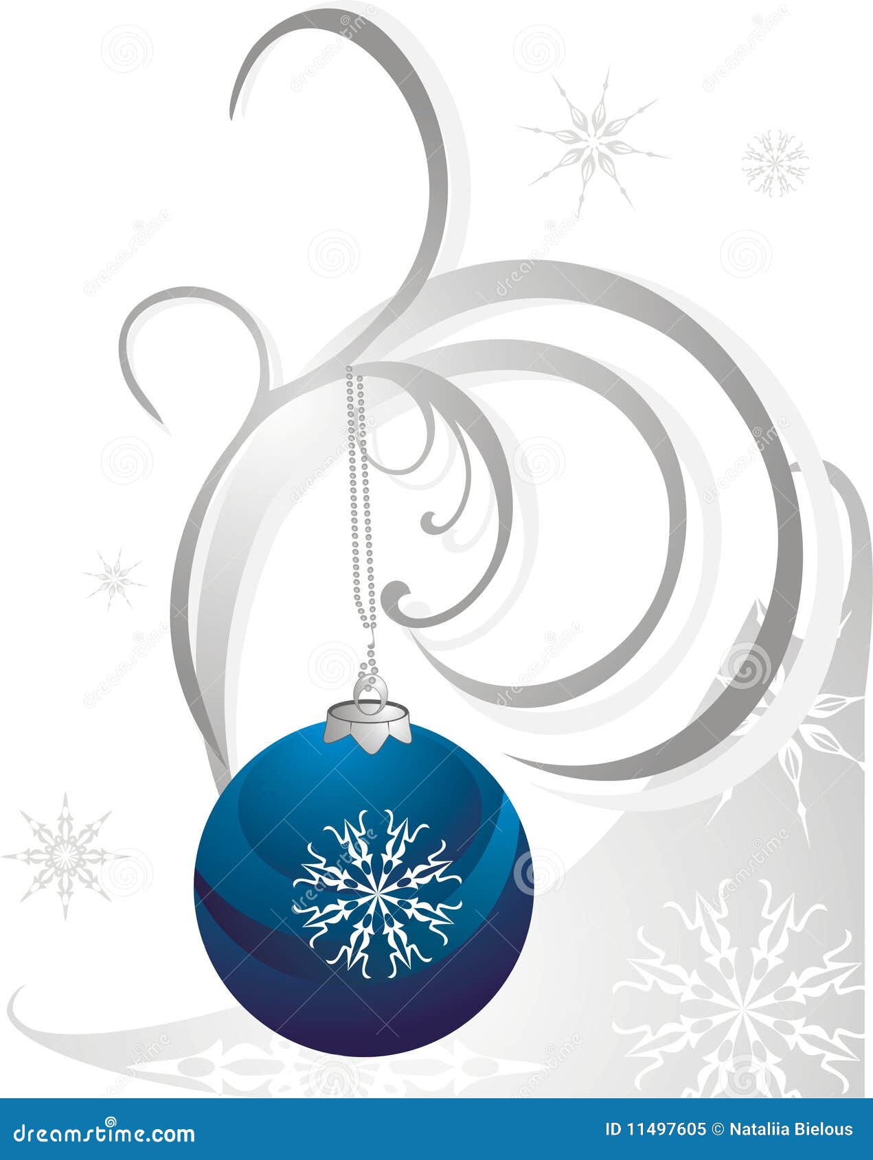 Christmas Ball and Snowflakes Stock Vector - Illustration of card ...