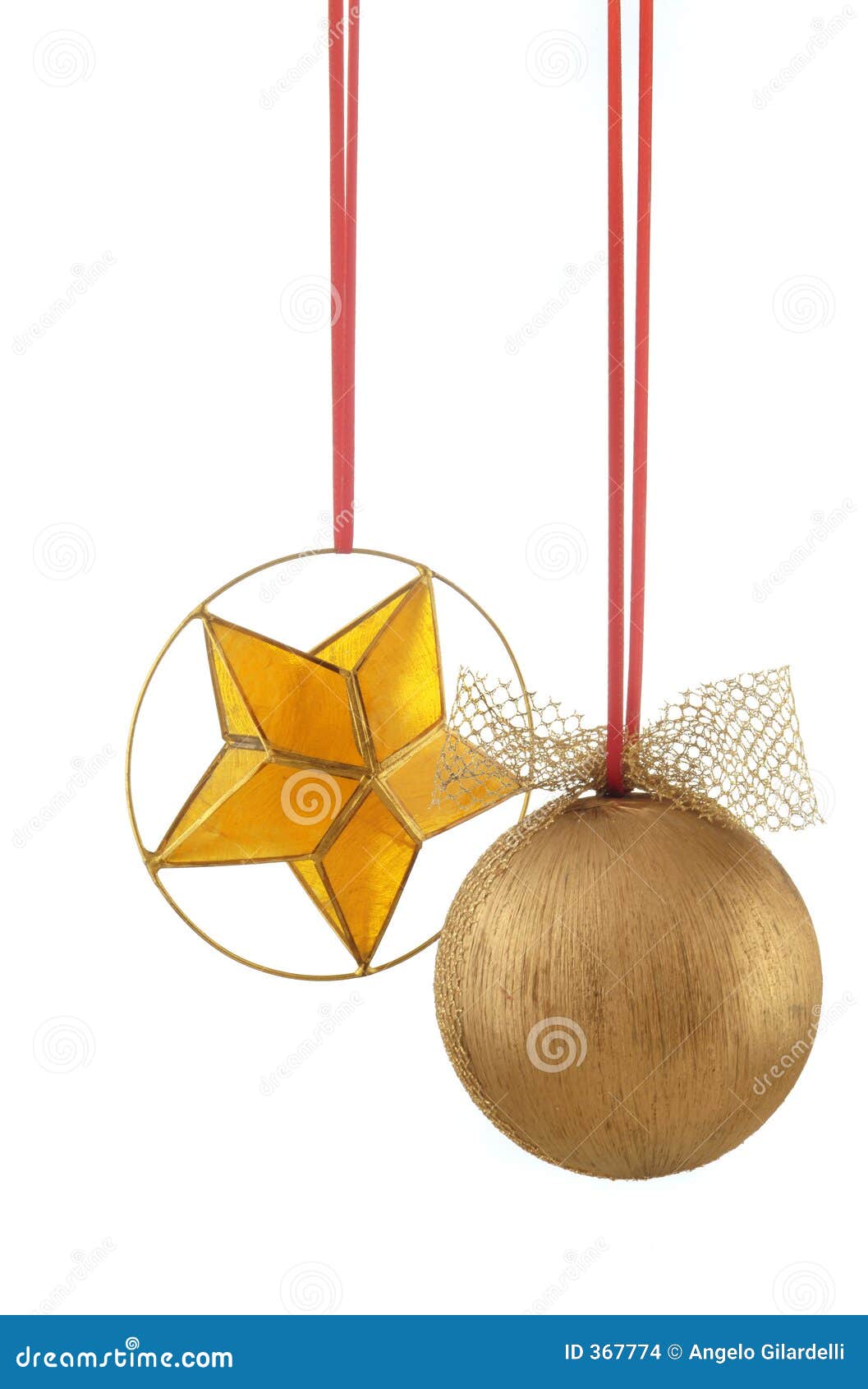 Christmas Ball and Star - Vertical Photo Stock Photo - Image of gold ...