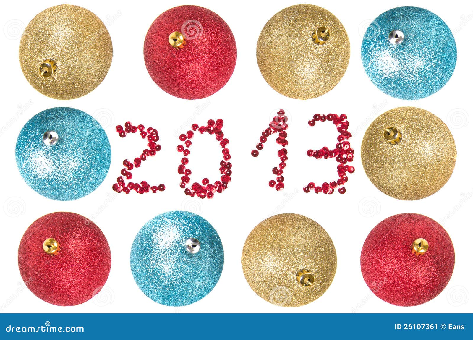 Christmas Balls Around Number 2013 Stock Image - Image of isolated ...