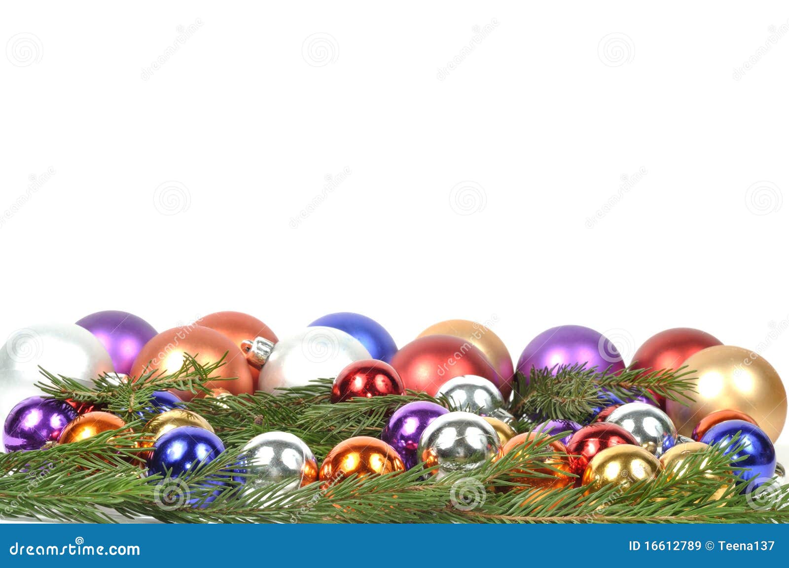 Christmas balls border stock image. Image of christmas - 16612789