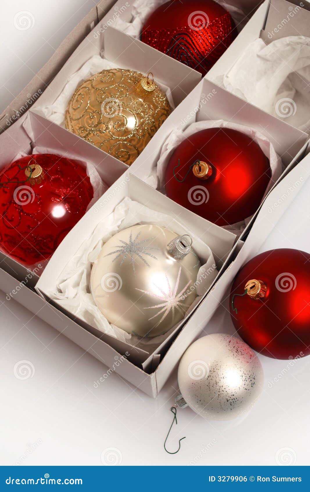 Christmas balls in a box stock photo. Image of festive - 3279906