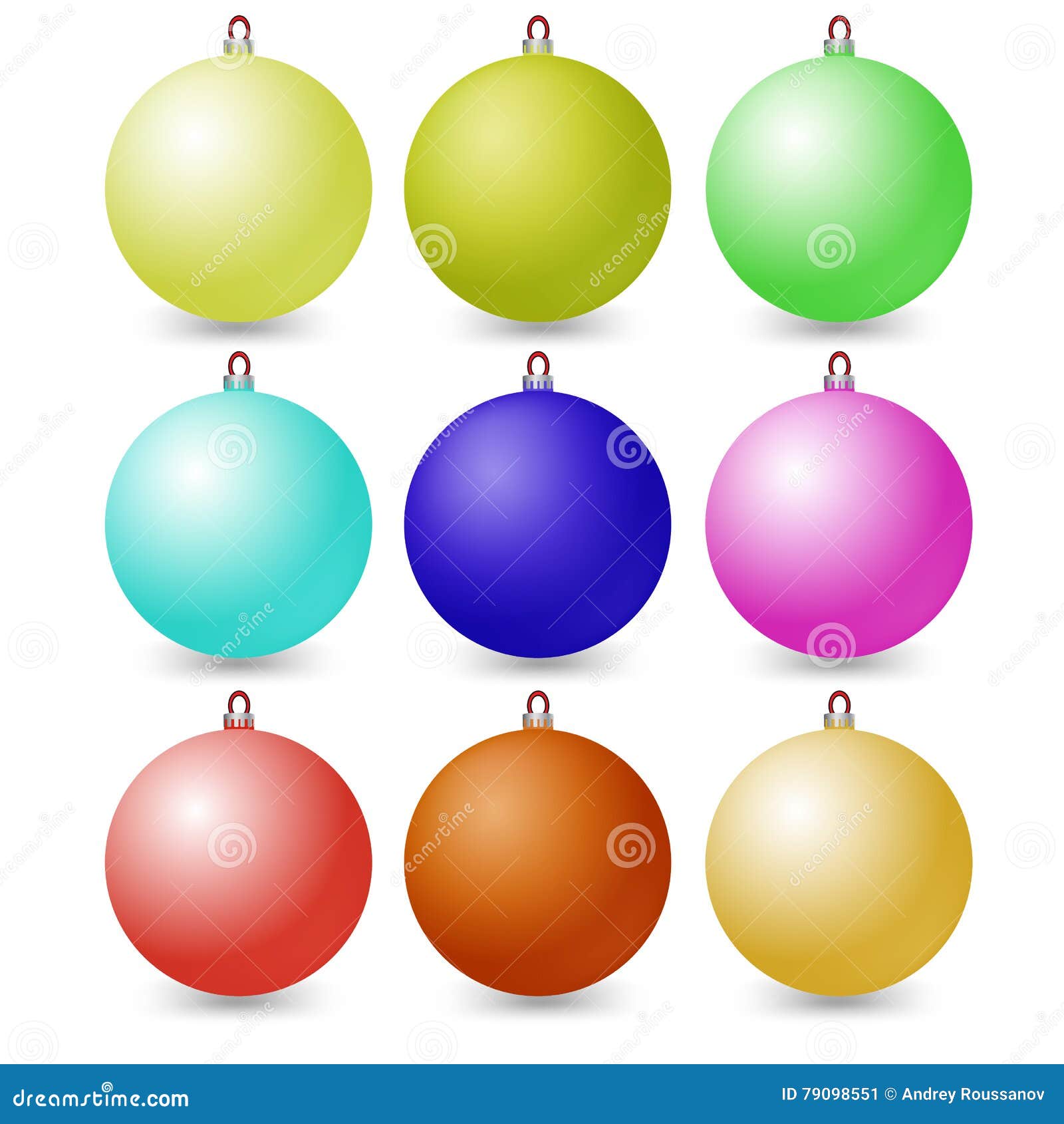 Christmas Balls in Different Colors. Vector Illustration. Stock Vector ...
