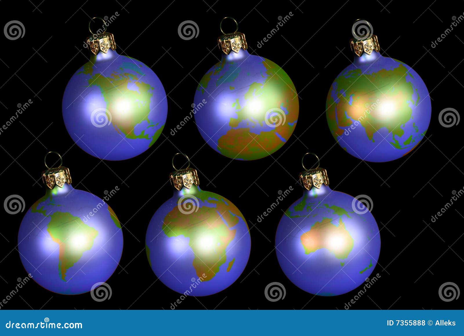 Christmas balls with earth stock photo. Image of earth - 7355888