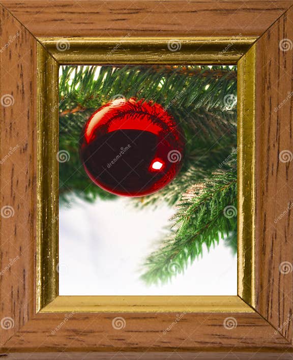Christmas balls in frame stock image. Image of green - 17270901