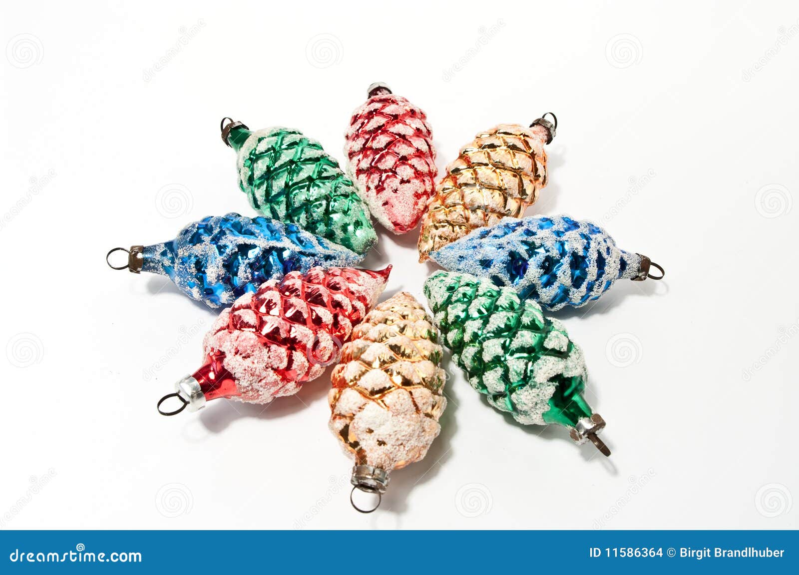 Christmas Balls in Pine Cone Shape Stock Photo - Image of isolated ...