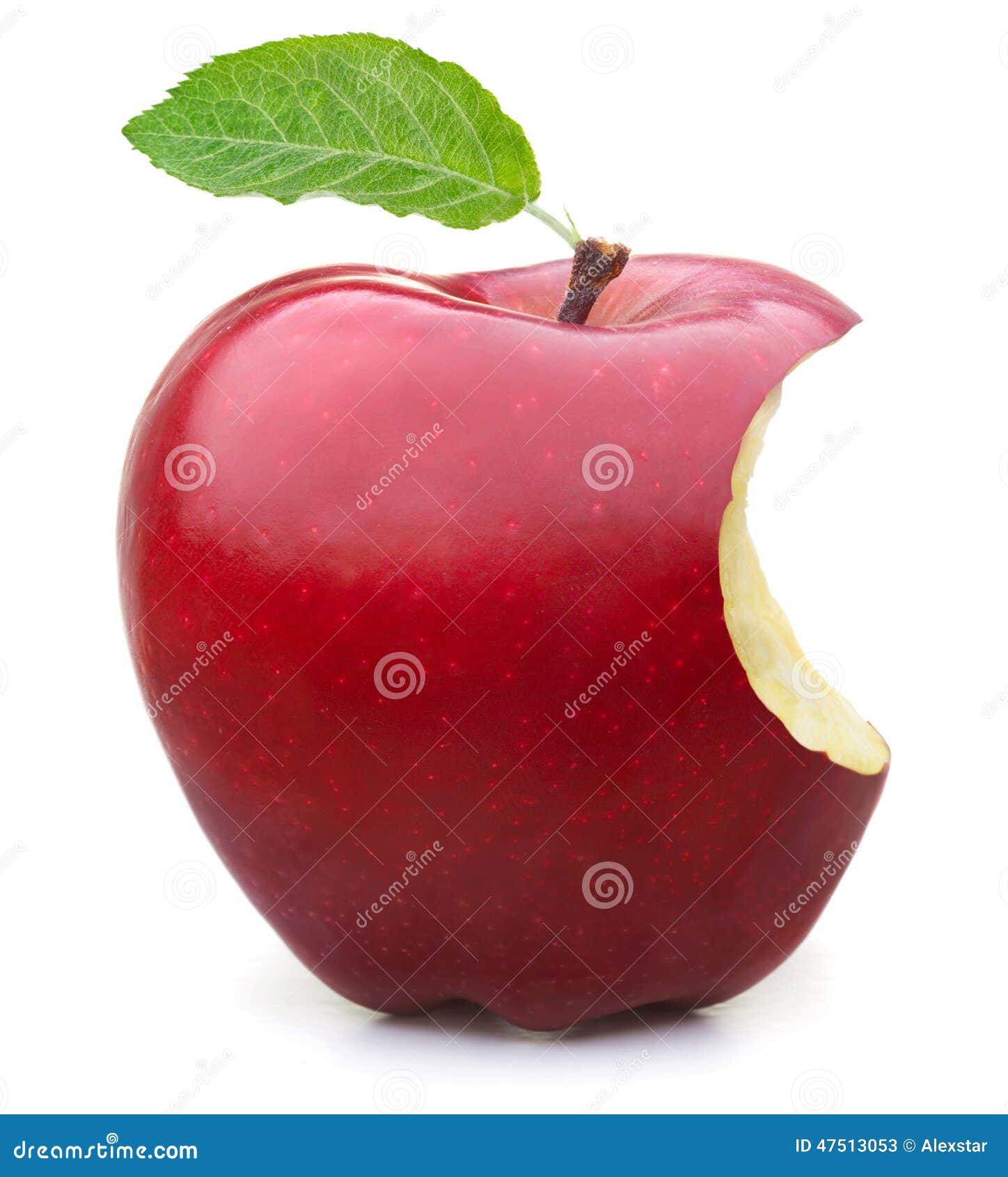 Apple With Bite Marks On A Yellow Background, Fruit Texture That Is ...