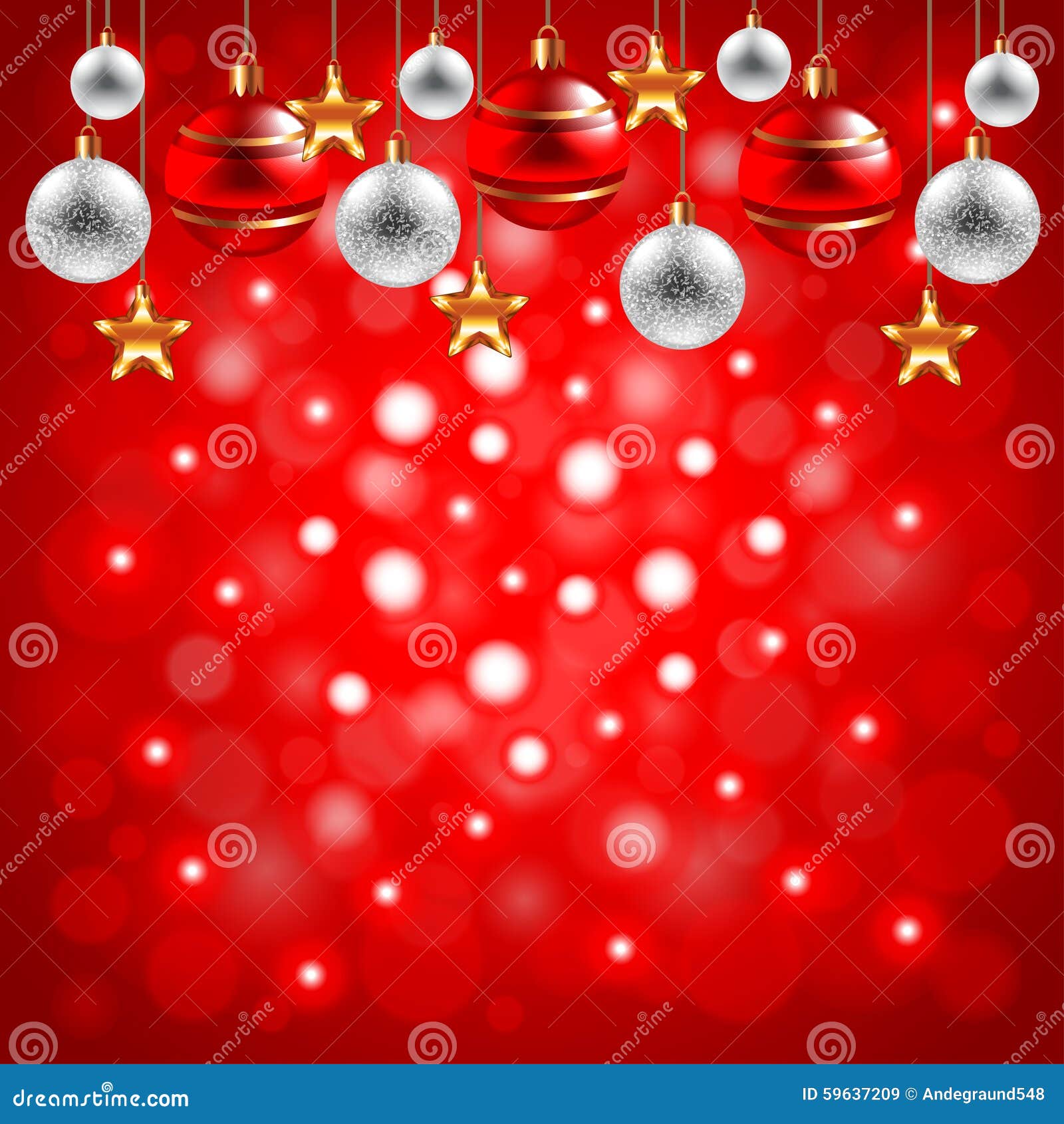 Christmas Balls on Red Background Stock Vector - Illustration of ...
