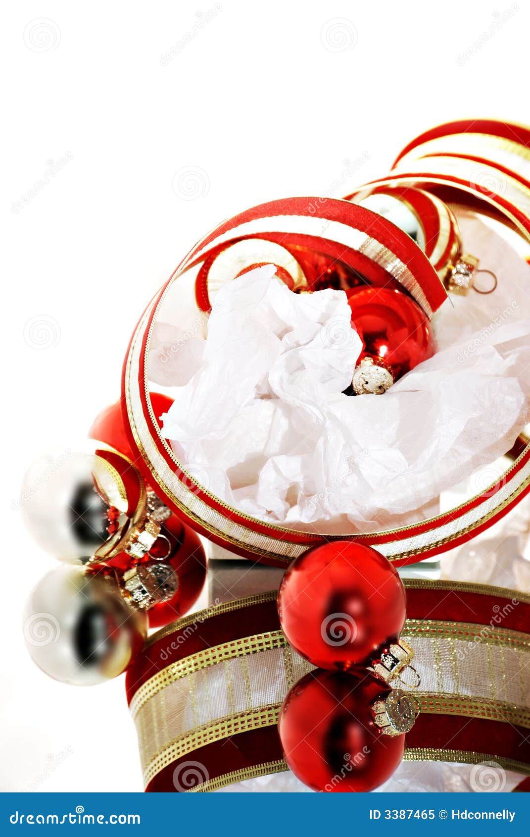 Christmas Balls and Ribbon stock image. Image of mirror - 3387465