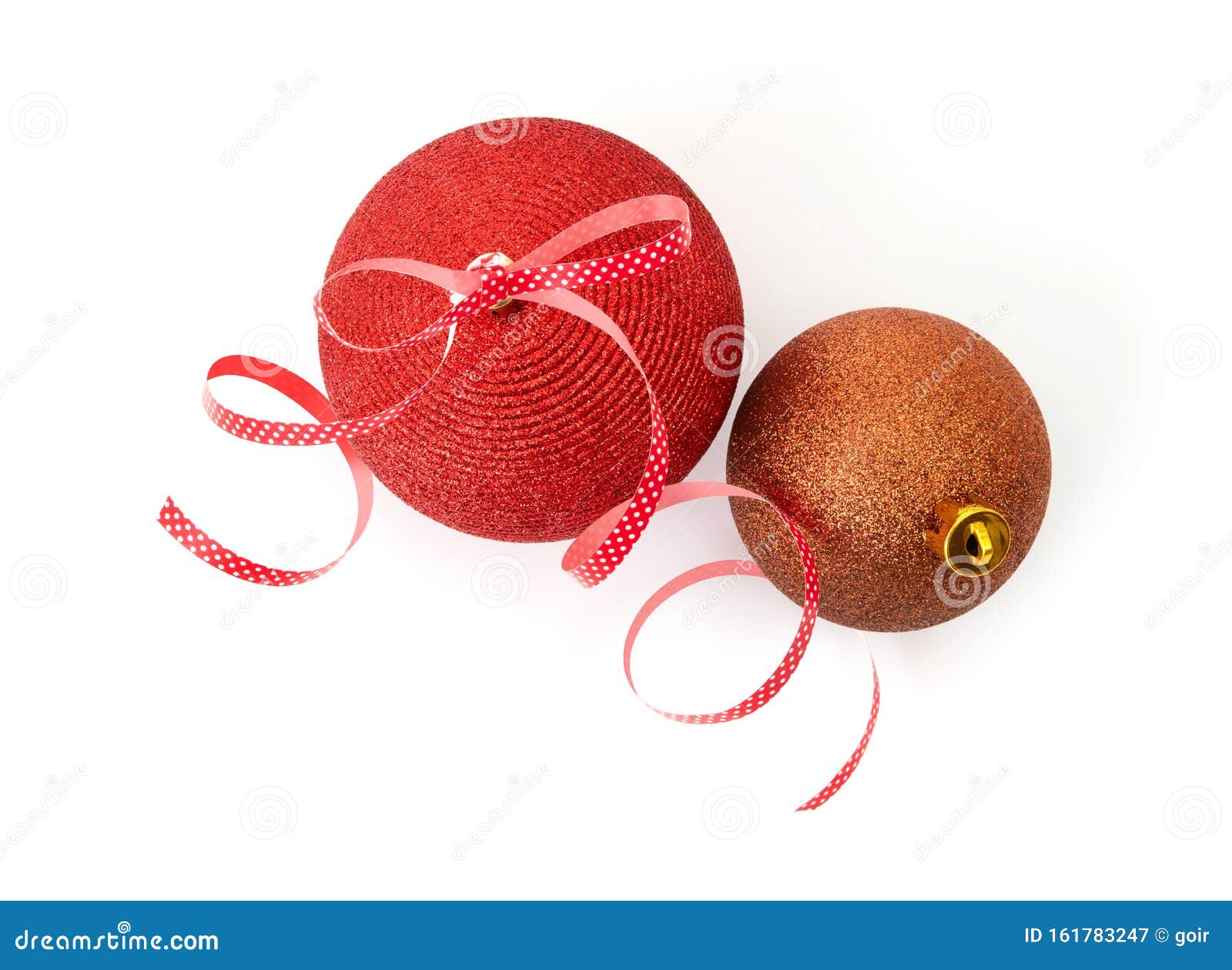Christmas Balls with Ribbon Stock Image - Image of angle, elegance ...