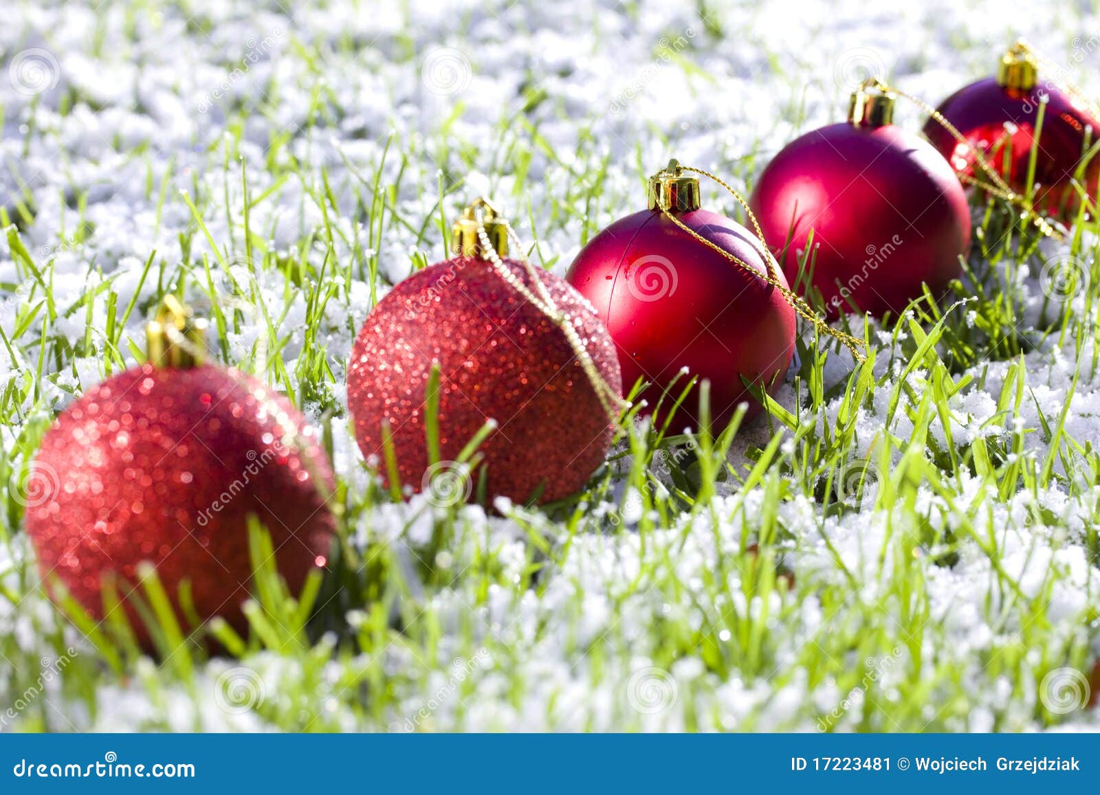 Christmas balls with snow stock image. Image of christmasball - 17223481