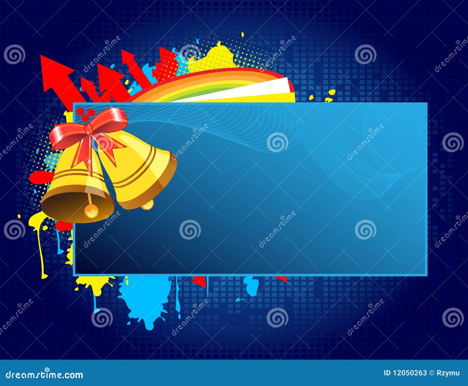 Christmas Banner with Bells Stock Vector - Illustration of ornate ...