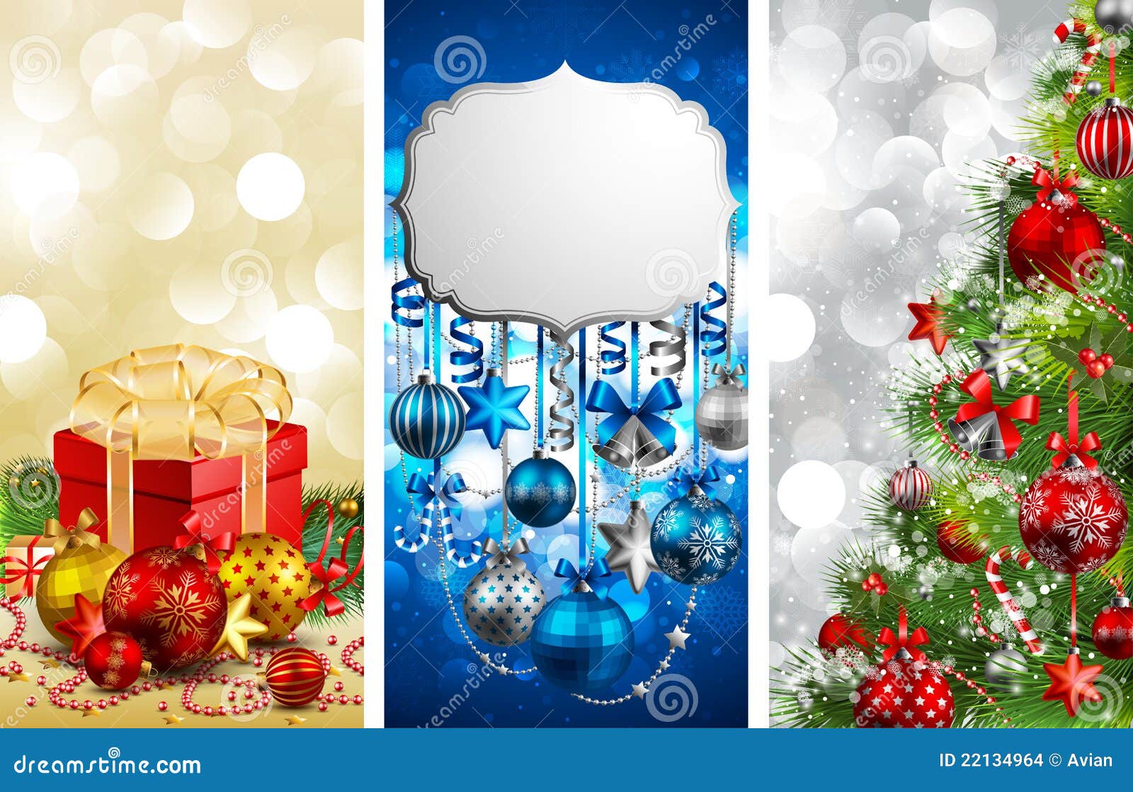 Christmas Banners with Baubles Stock Vector - Illustration of abstract ...