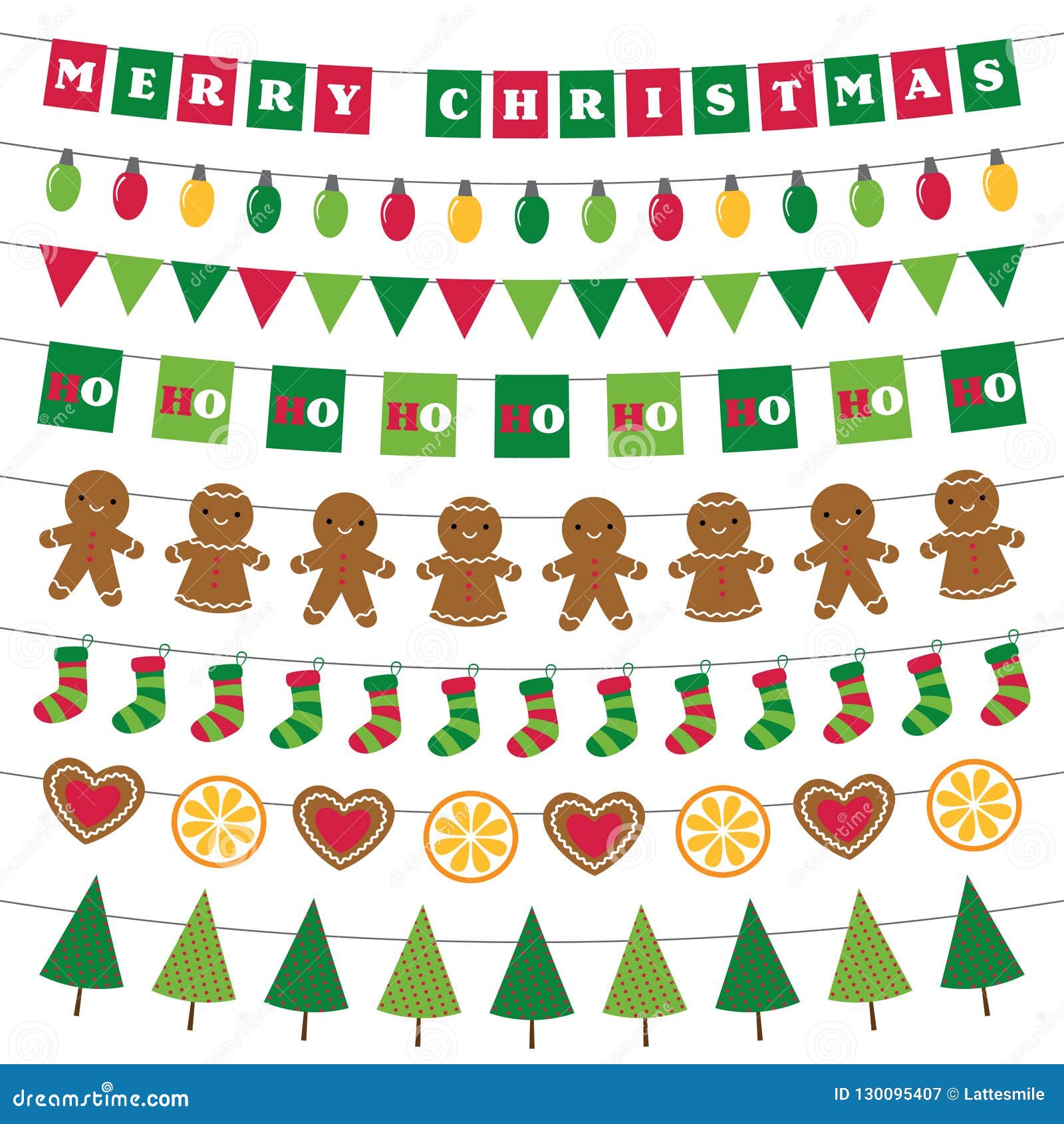 Christmas Banners and Decoration Set Stock Vector - Illustration of ...
