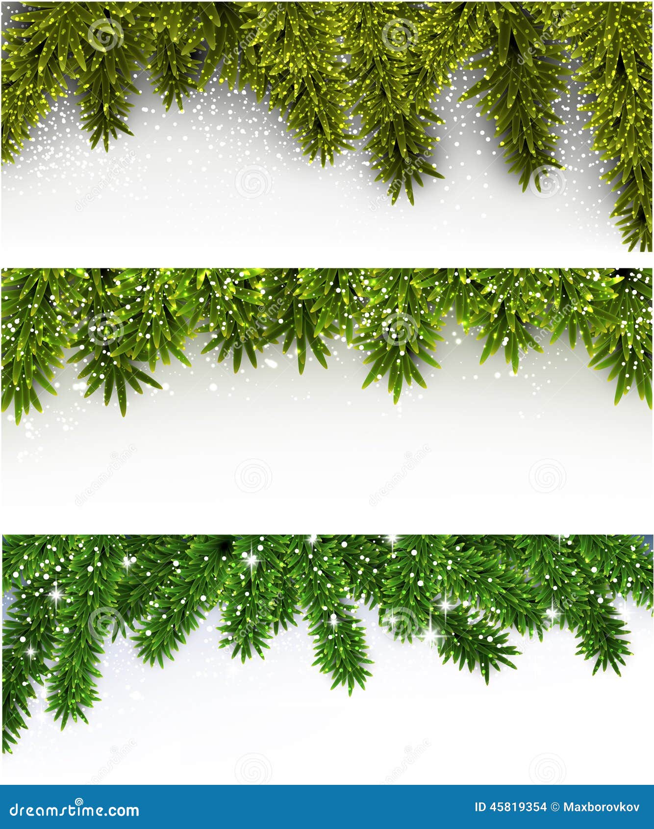 Christmas Banners with Spruce Branches. Stock Illustration ...