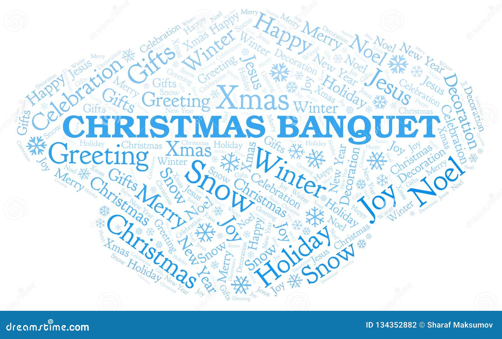 Christmas Banquet Word Cloud Stock Illustration - Illustration of ...