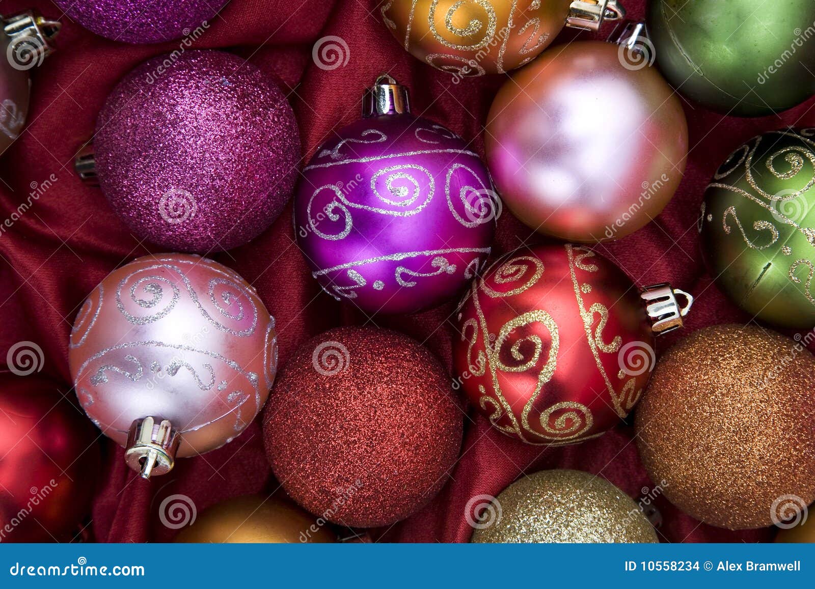 Christmas Bauble Background Stock Photo - Image of shape, satin: 10558234