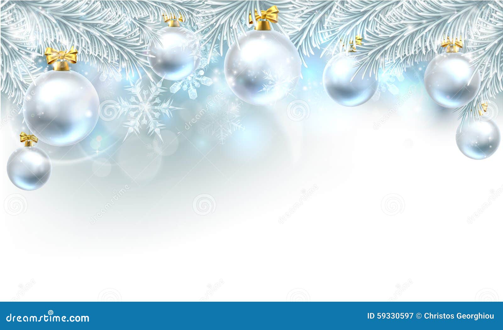 Christmas Bauble Background Top Border Stock Vector - Image: 59330597