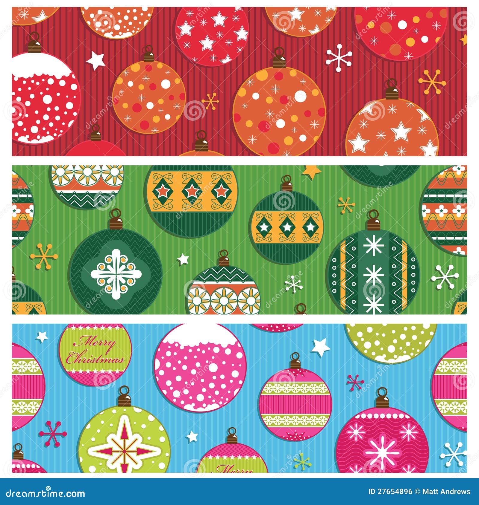 Christmas bauble banners stock vector. Illustration of yellow - 27654896