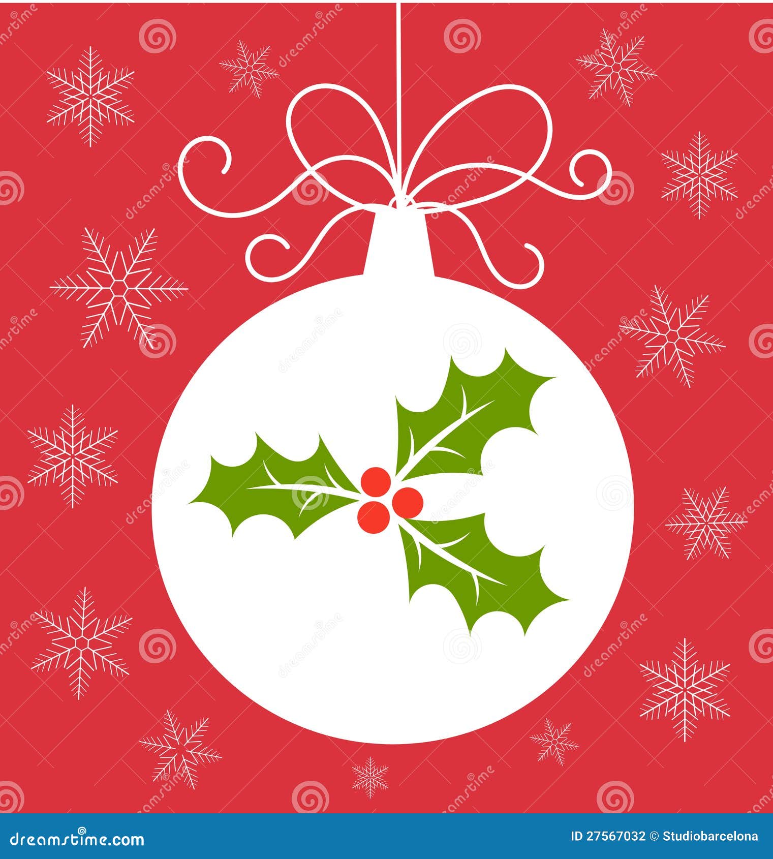 Christmas bauble card stock vector. Illustration of ball - 27567032