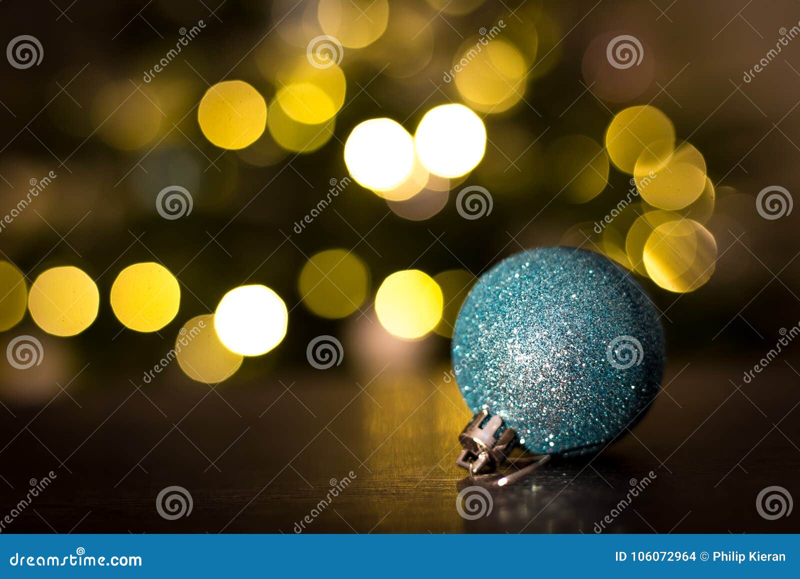 Christmas Bauble with Christmas Lights Stock Photo - Image of christmas ...