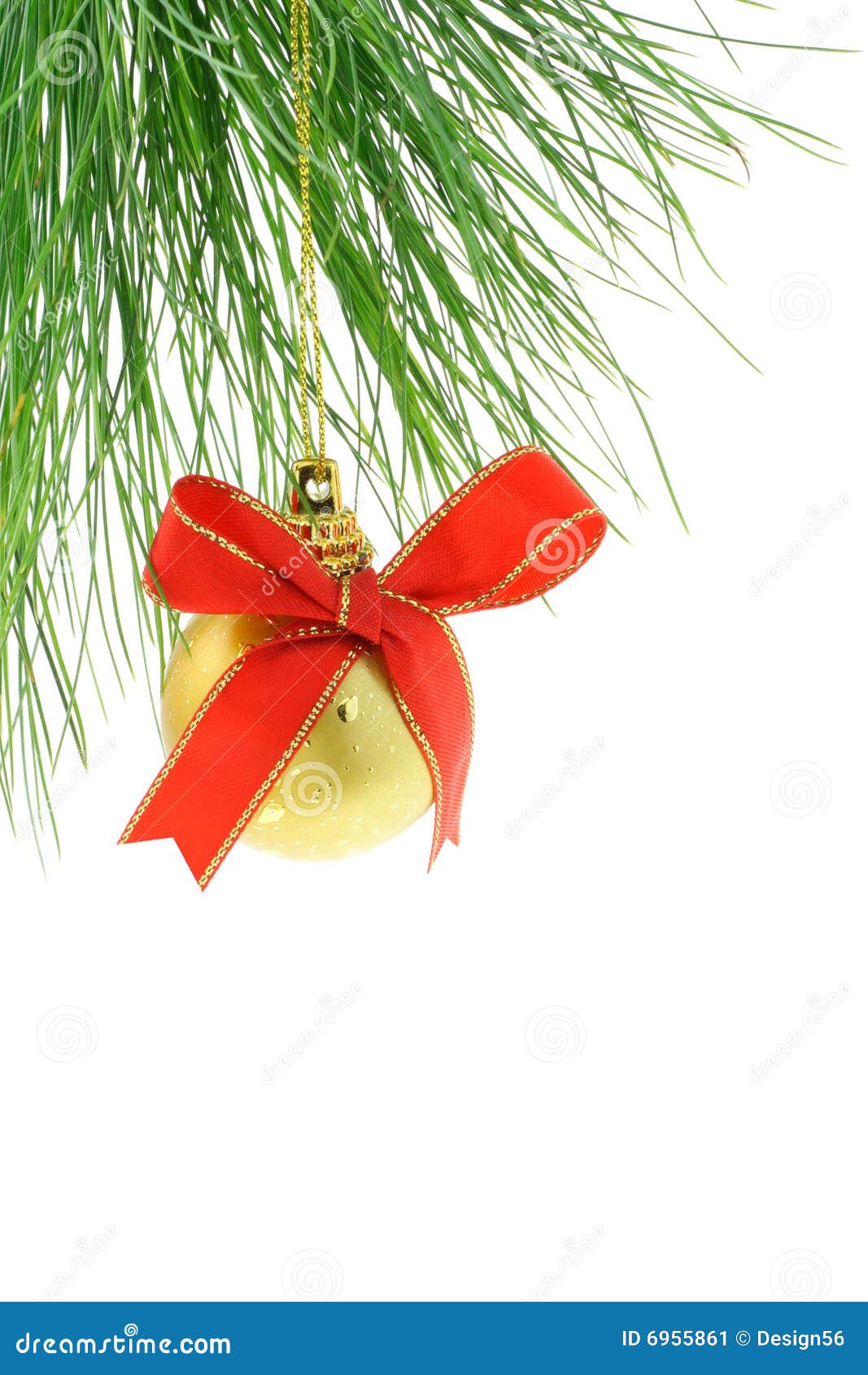 Christmas Bauble with Red Bow Ribbon Stock Image - Image of xmas ...
