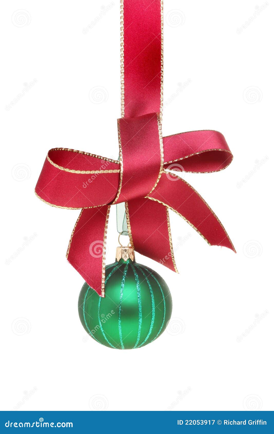 Christmas Bauble and Ribbon Stock Image - Image of ribbon, bauble: 22053917