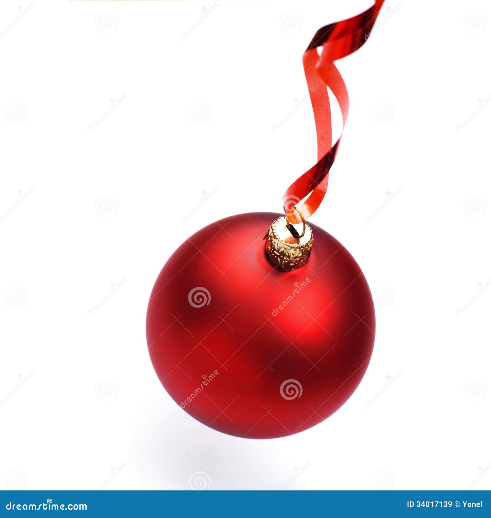 Christmas Bauble with Ribbon Stock Image - Image of color, cheerful ...