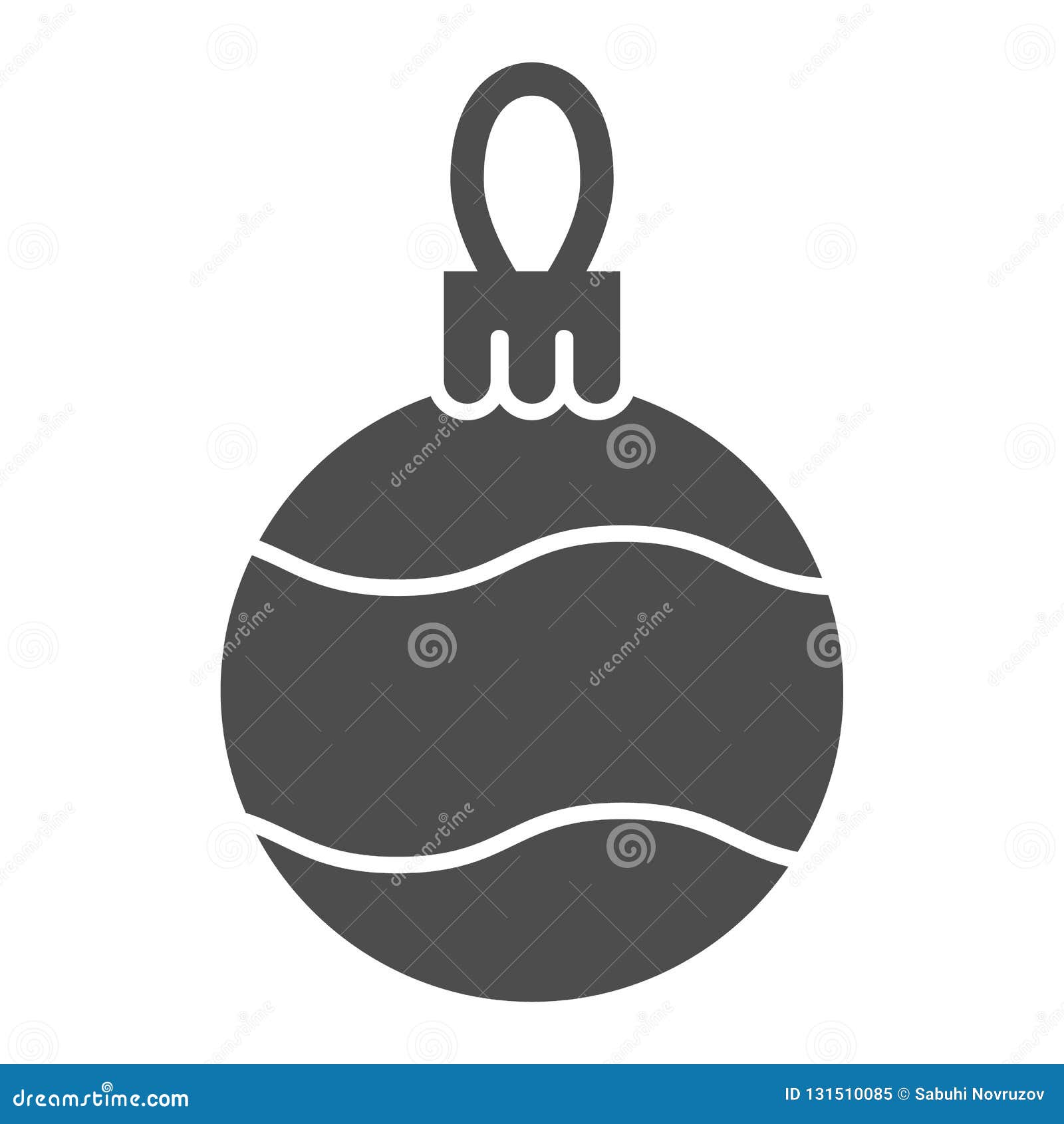 Christmas Bauble Solid Icon. Tree Ball Vector Illustration Isolated on ...