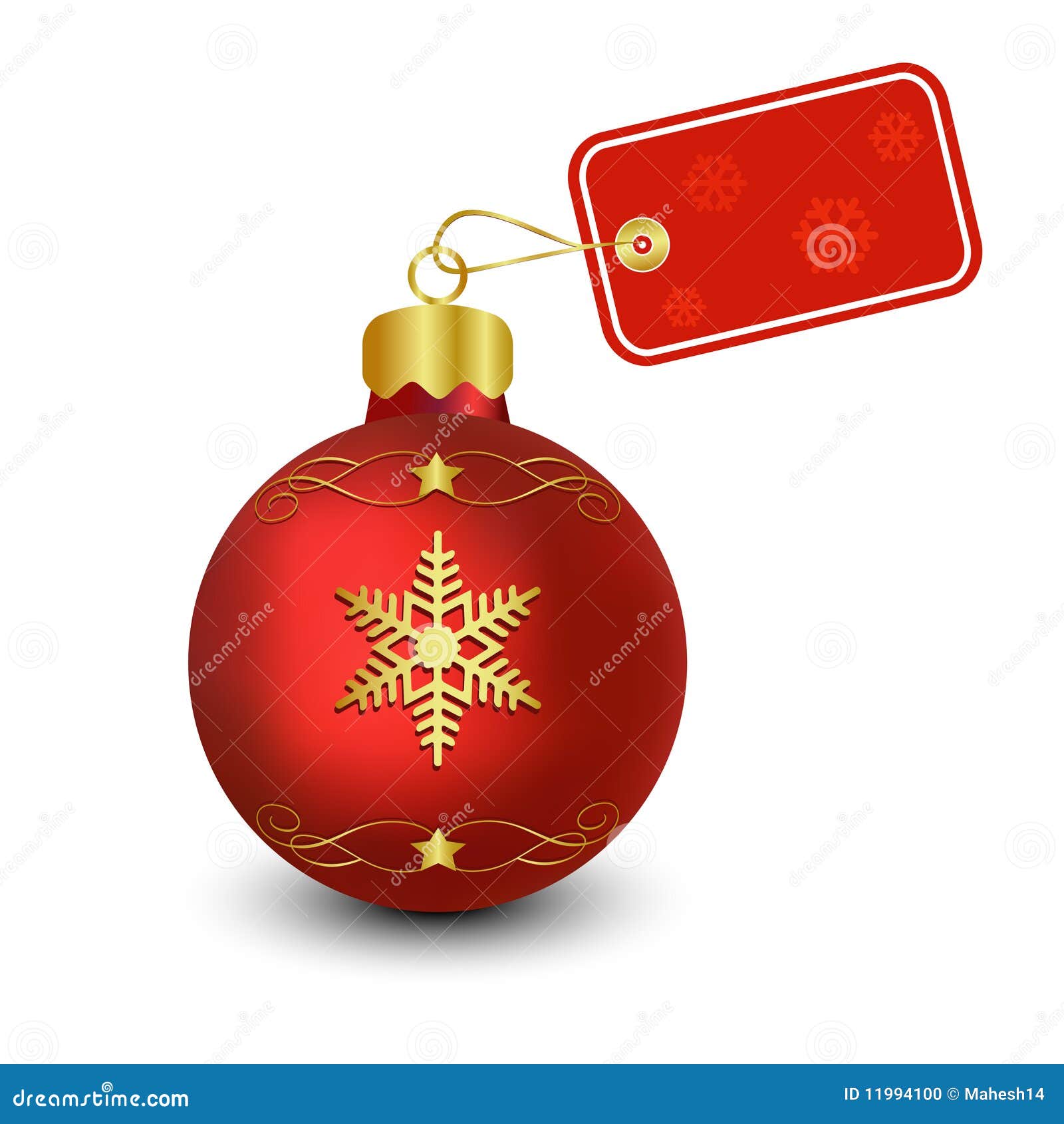Christmas Bauble with Tag stock vector. Illustration of hole - 11994100