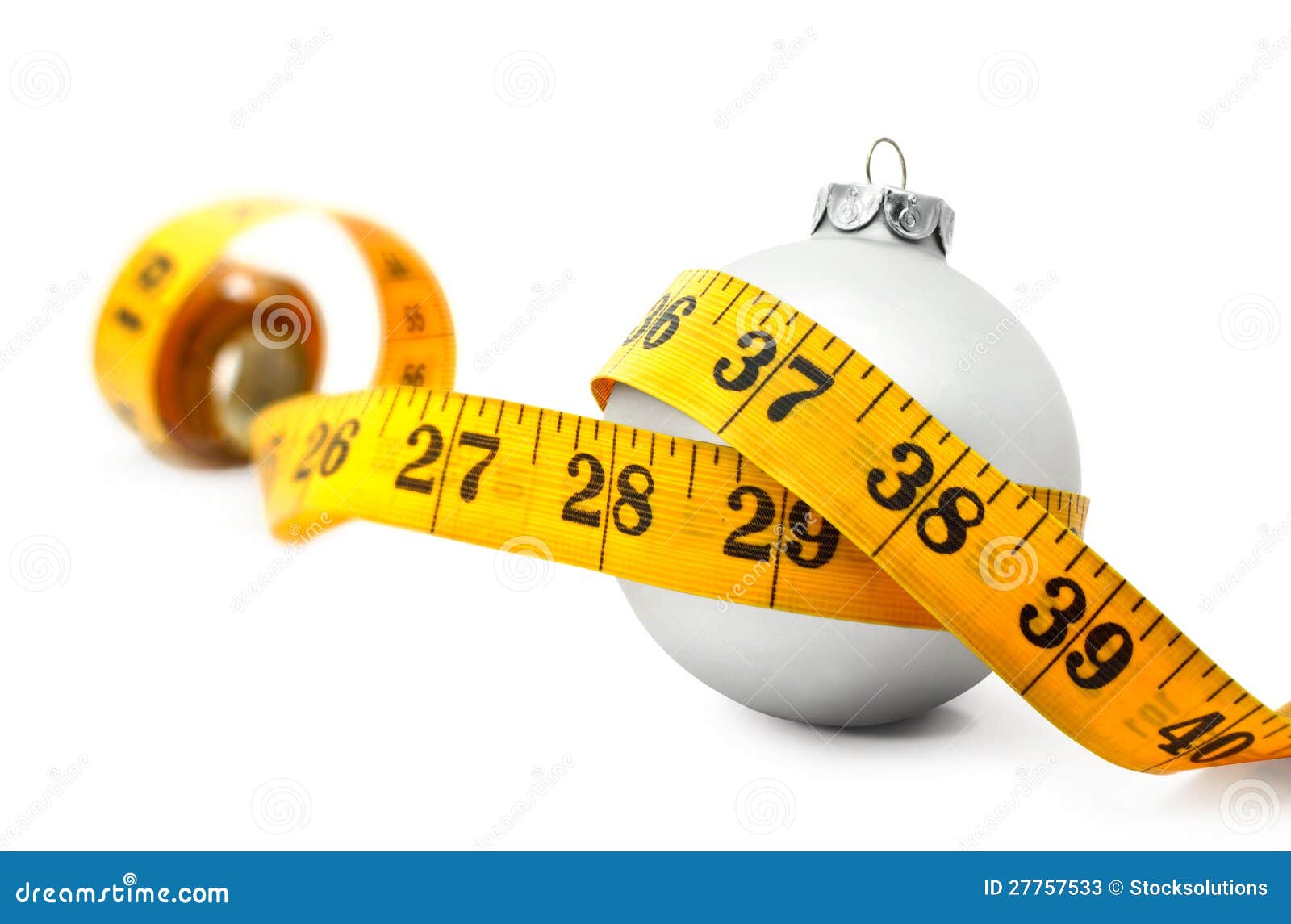 Christmas Bauble Tape Measure Stock Image - Image of idea, unhealthy ...