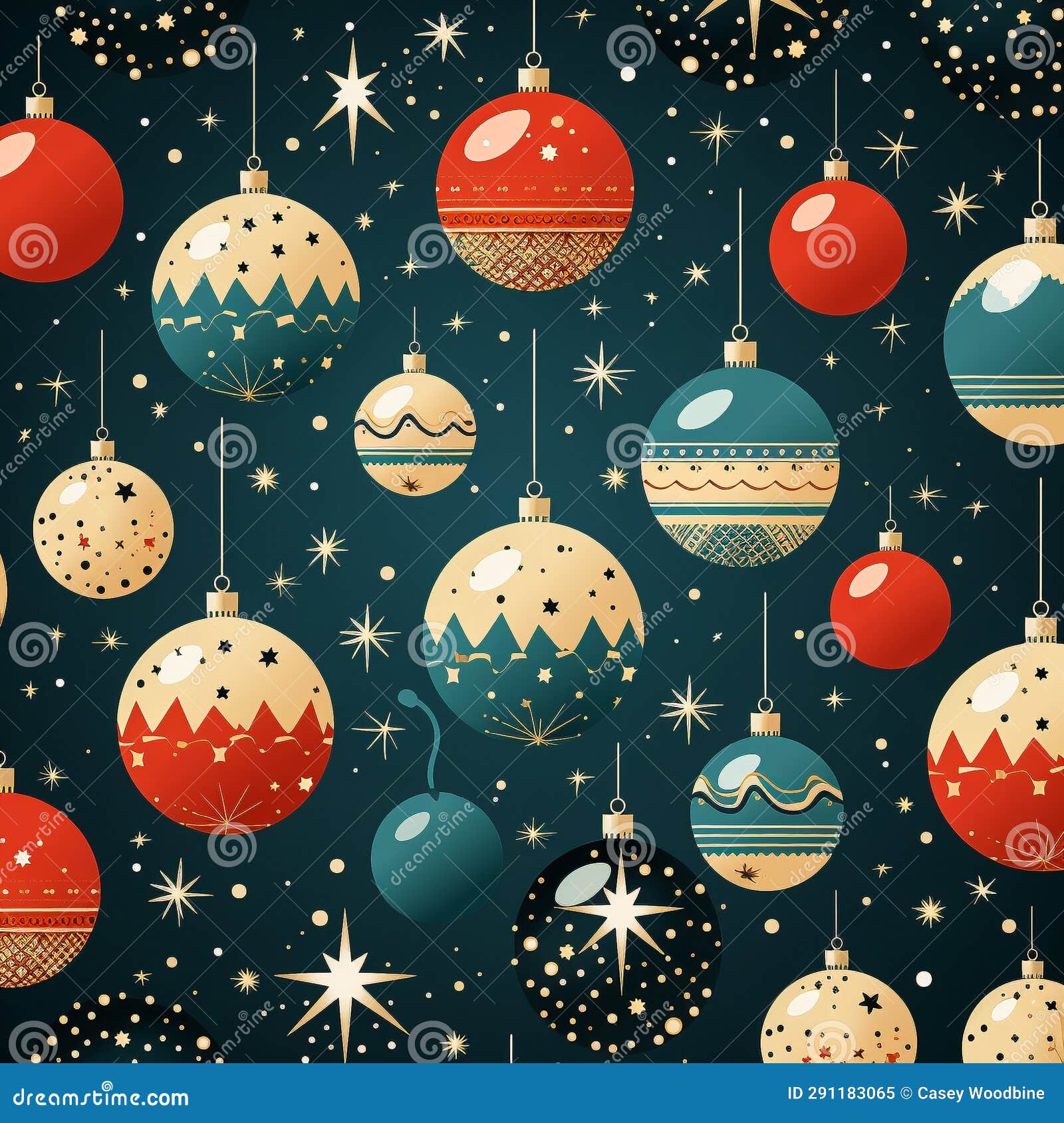 Christmas Baubles Background Image Stock Illustration - Illustration of ...