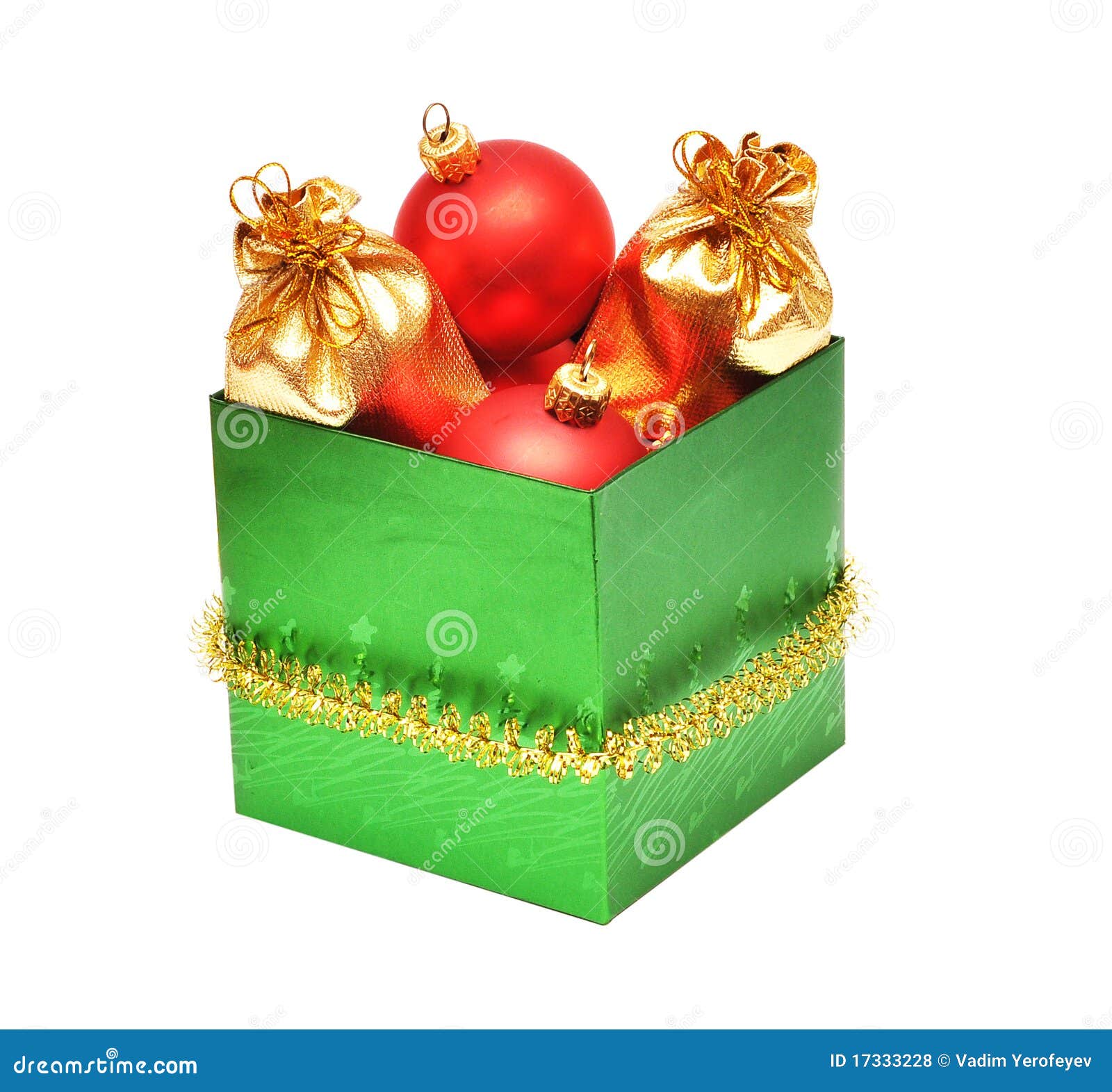 Christmas Baubles in Gift Box Stock Photo - Image of birthday, december ...