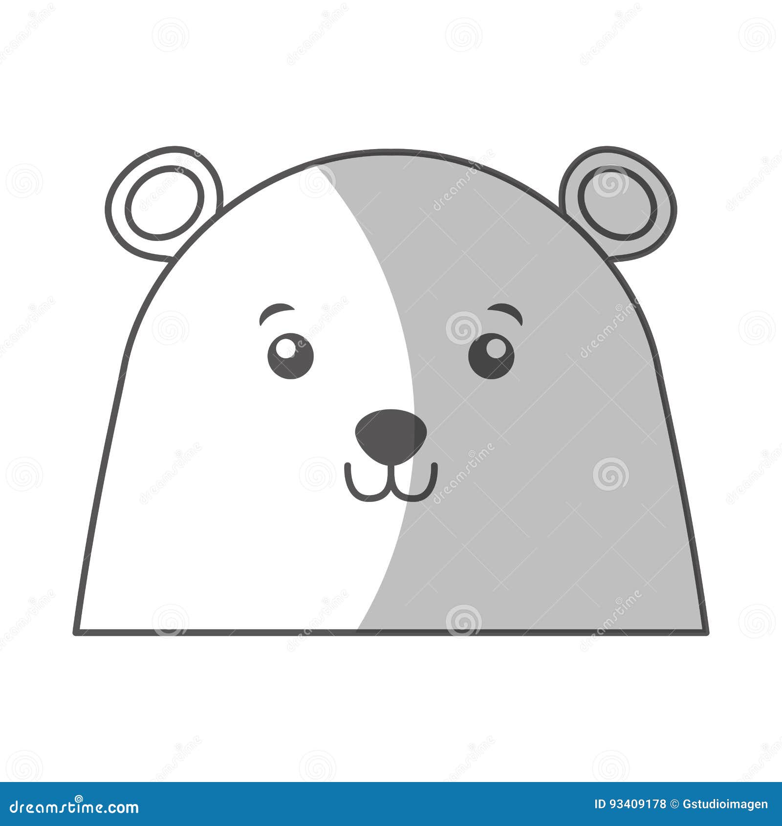 Christmas Bear Face Cartoon Stock Vector - Illustration of shadow ...