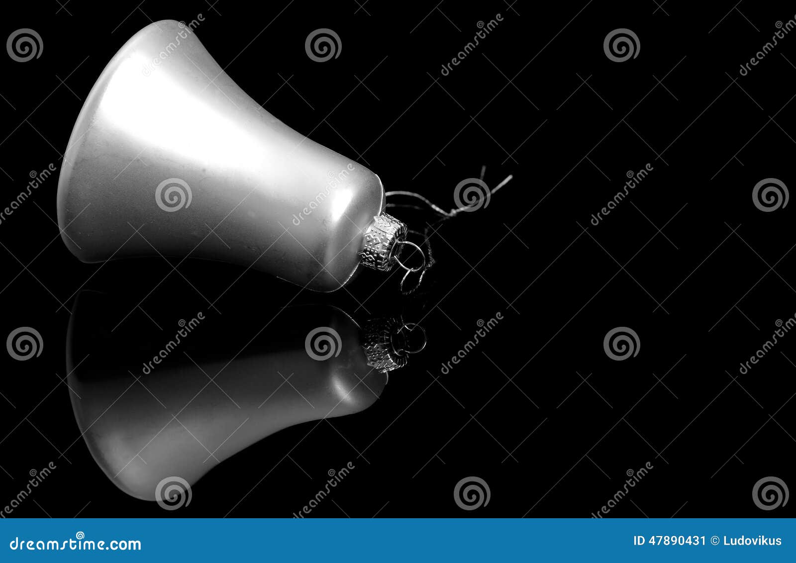 Christmas Bell on a Black Background Stock Image - Image of object ...