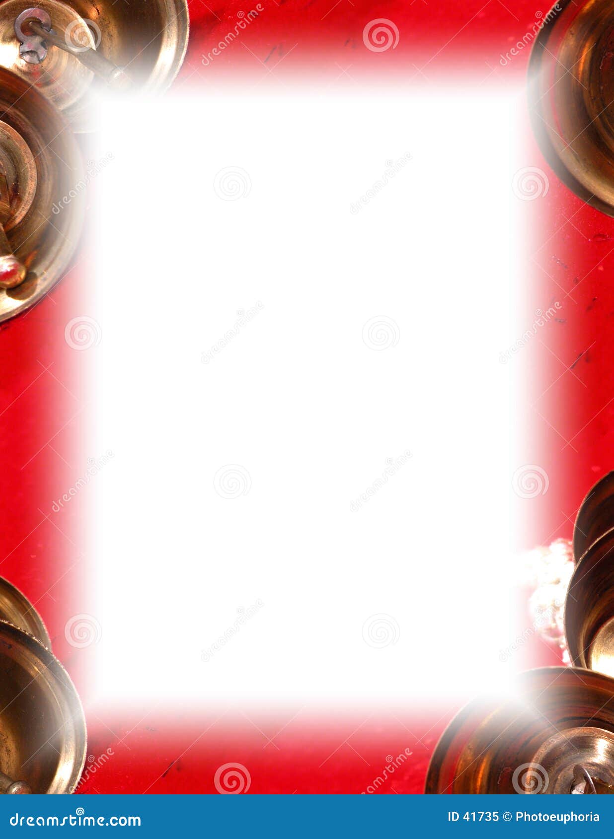 Christmas Bell Border on White Stock Illustration - Illustration of ...