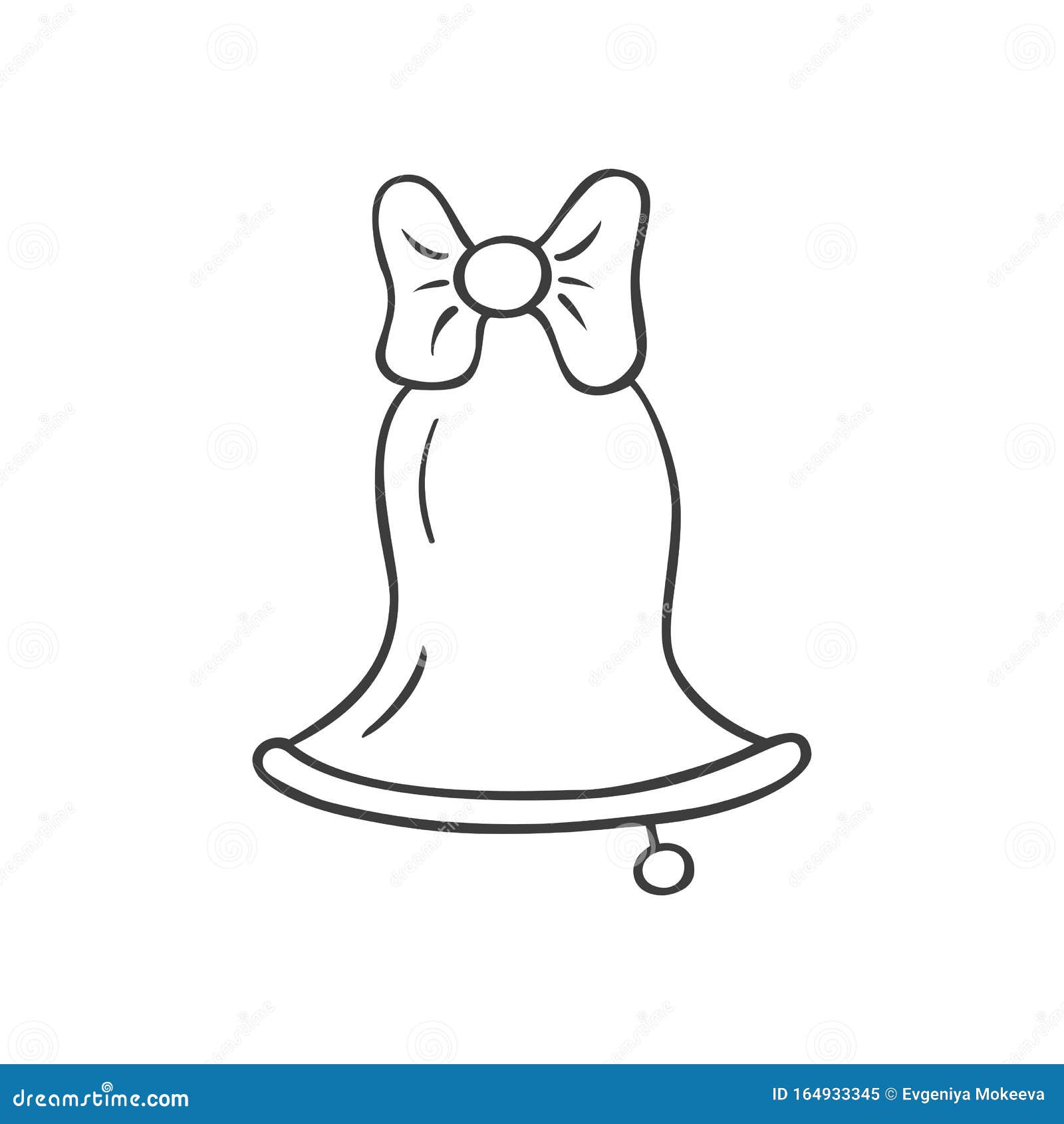 Christmas Bell in Doodle Sketch Style Stock Vector - Illustration of ...