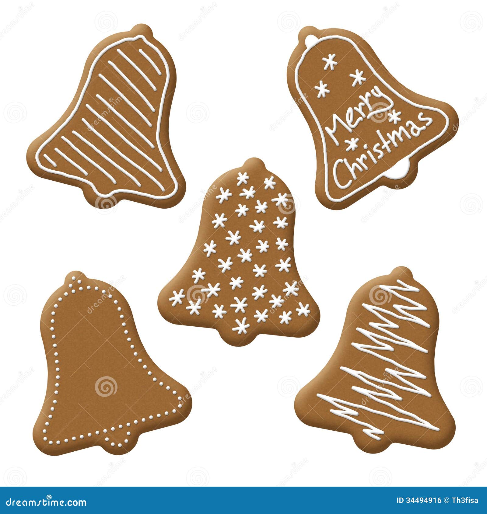 Christmas bell gingerbread stock illustration. Illustration of symbol ...