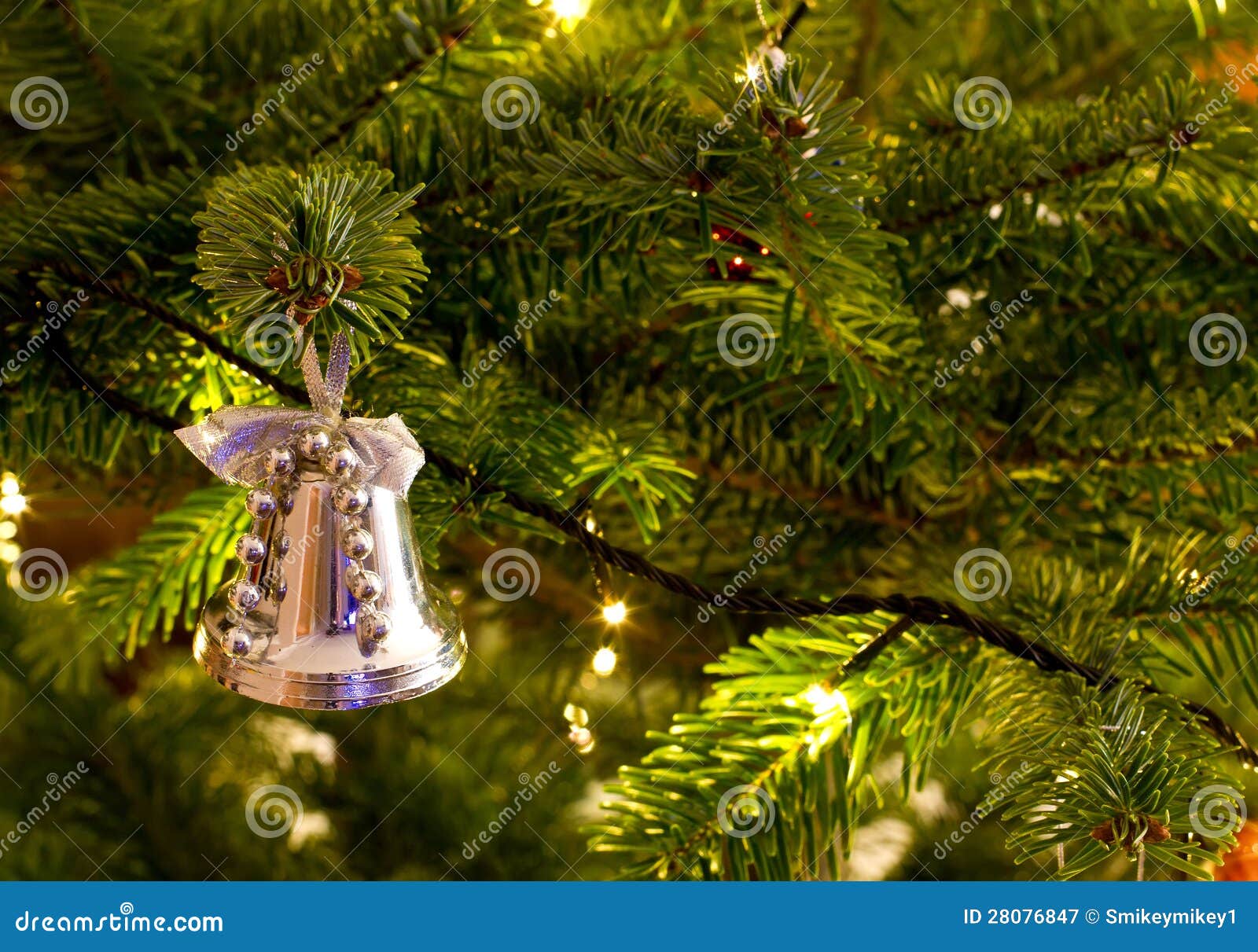 Christmas Bell Hanging on the Christmas Tree Stock Image - Image of ...