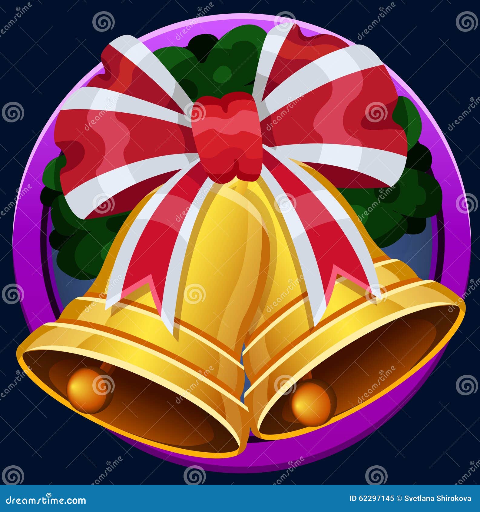 Christmas bell icon stock vector. Illustration of vector - 62297145