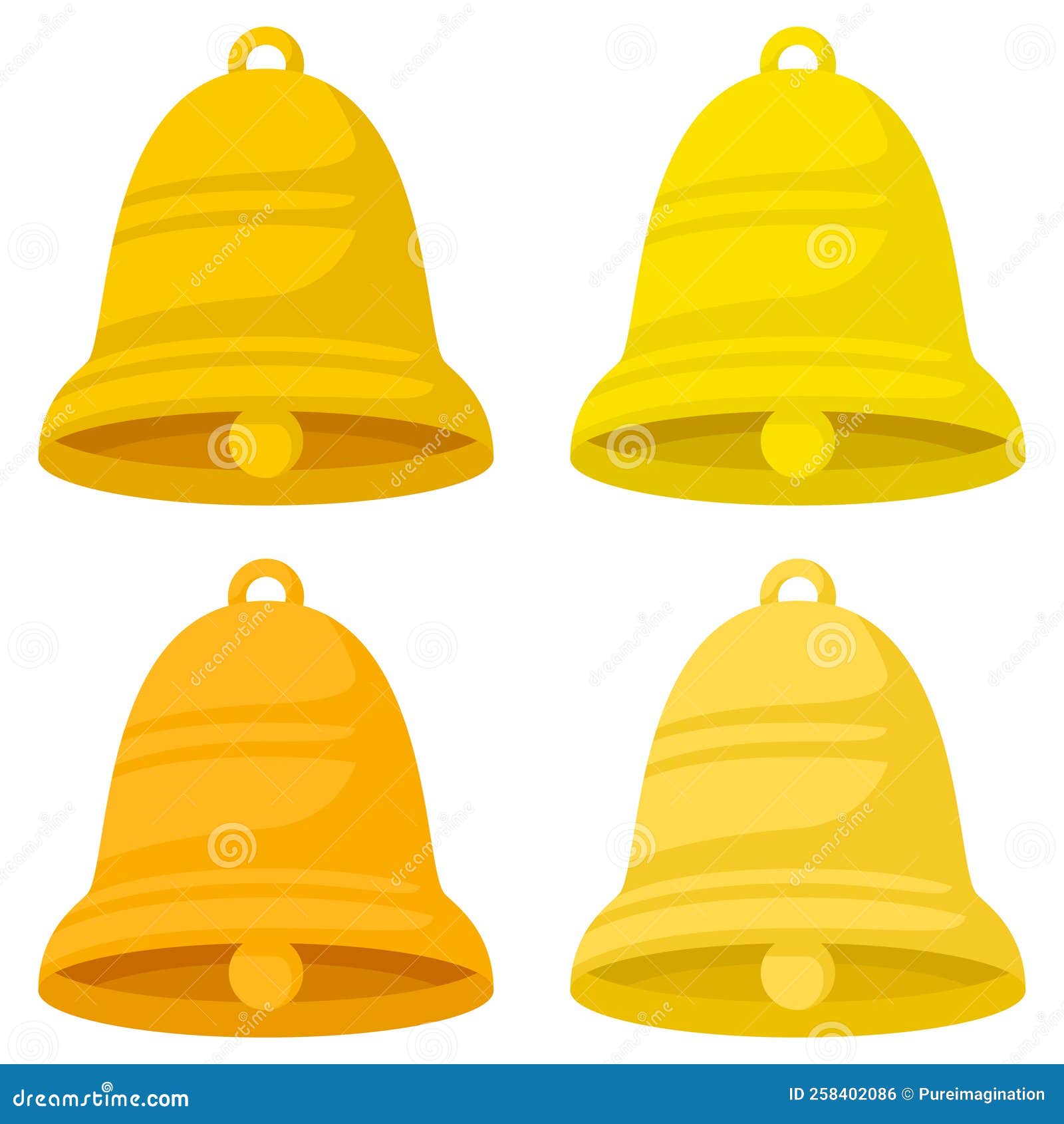 Christmas Bell Isolated on White Background Stock Vector - Illustration ...